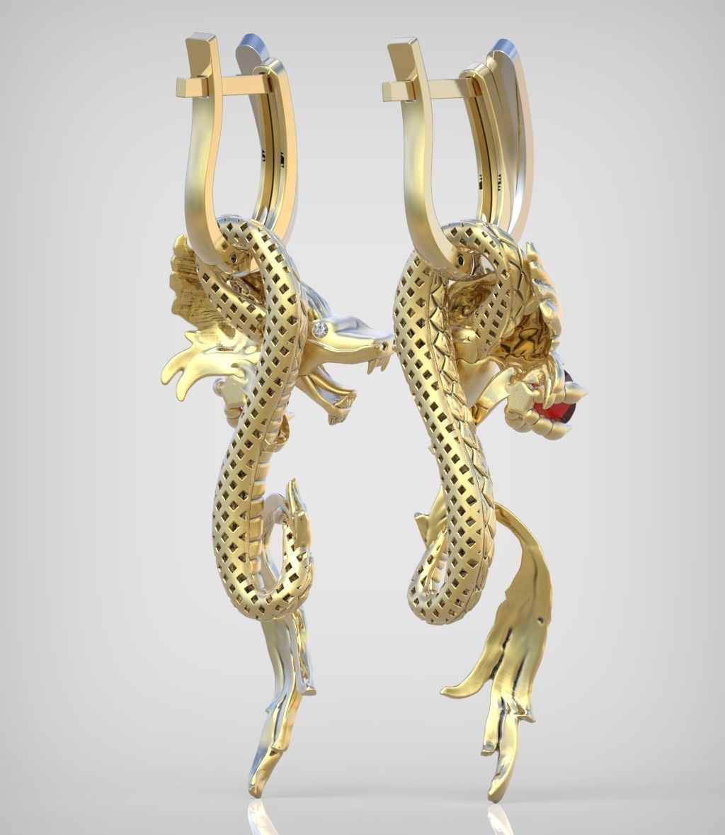 Dragon Earring model 0369 3D printable model8 3D model 3D printable ...