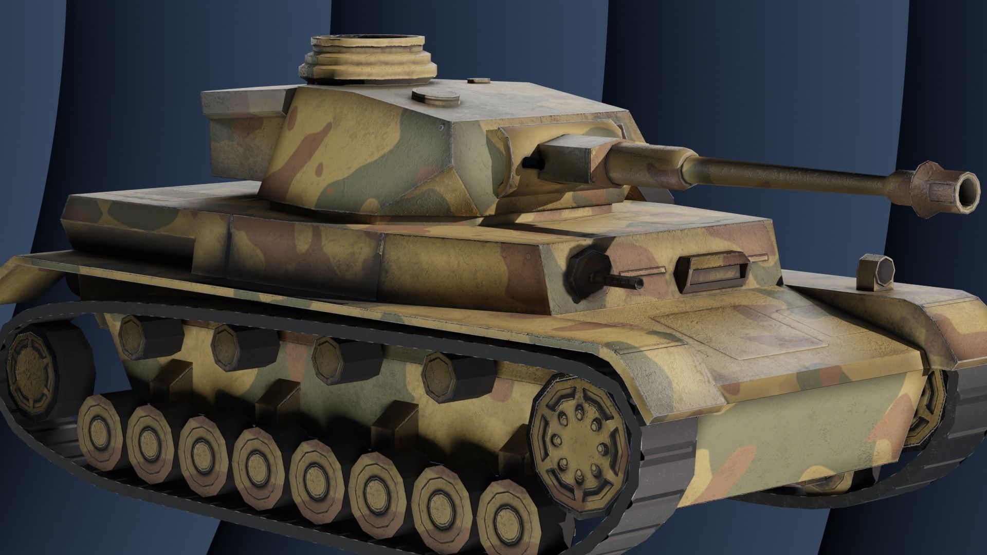 3D model Panzer 4 - PzKpfw IV - WW2 Tank Low poly 3D model VR / AR ...