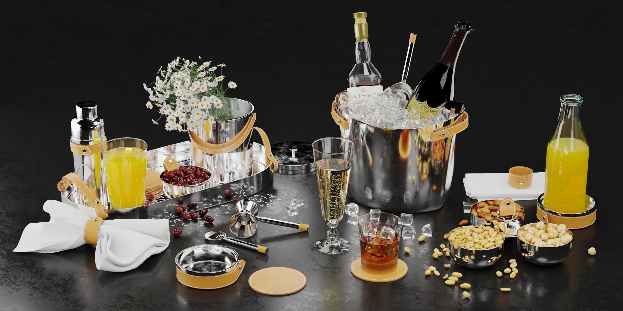 Bar decor collection 3D model | CGTrader