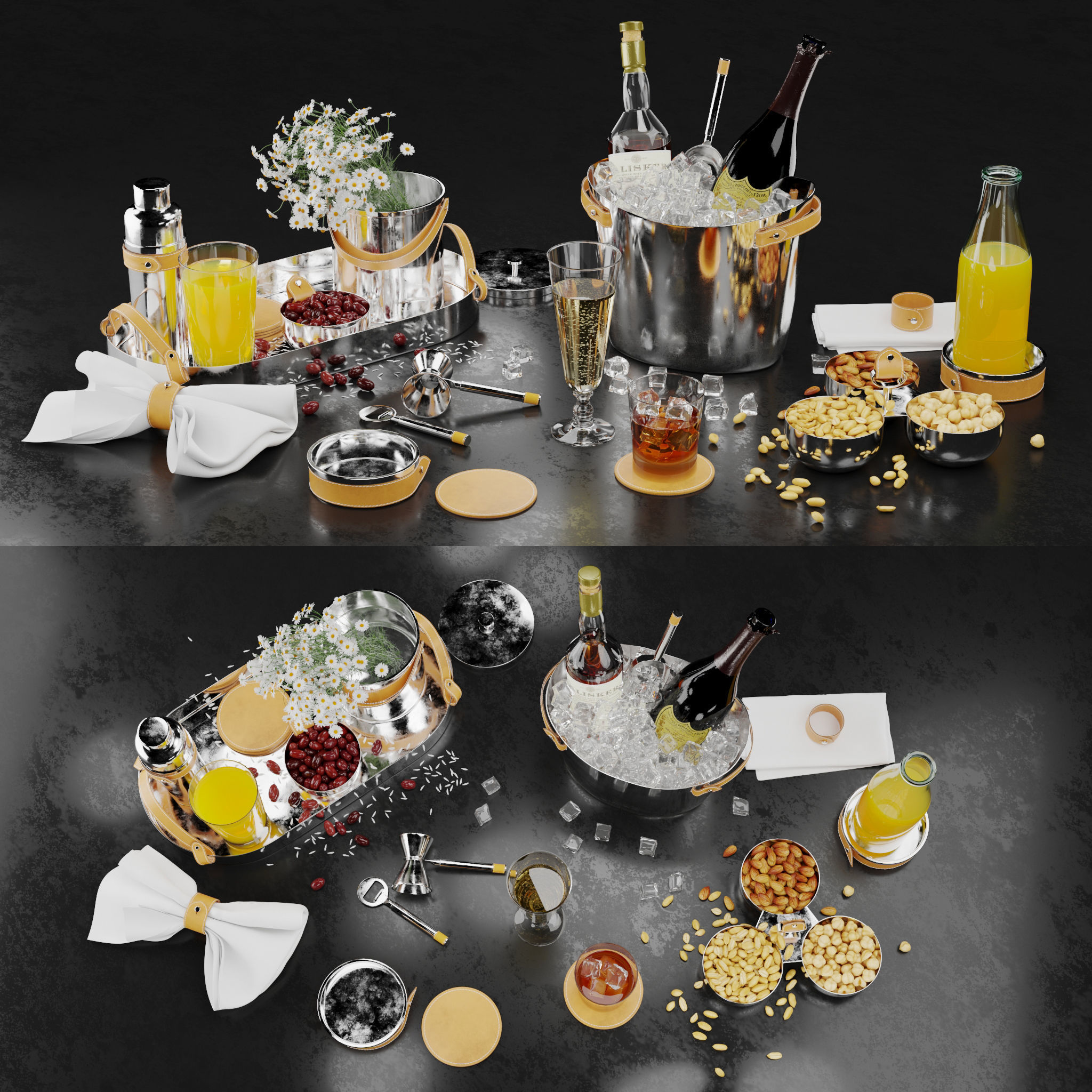 Bar decor collection 3D model | CGTrader