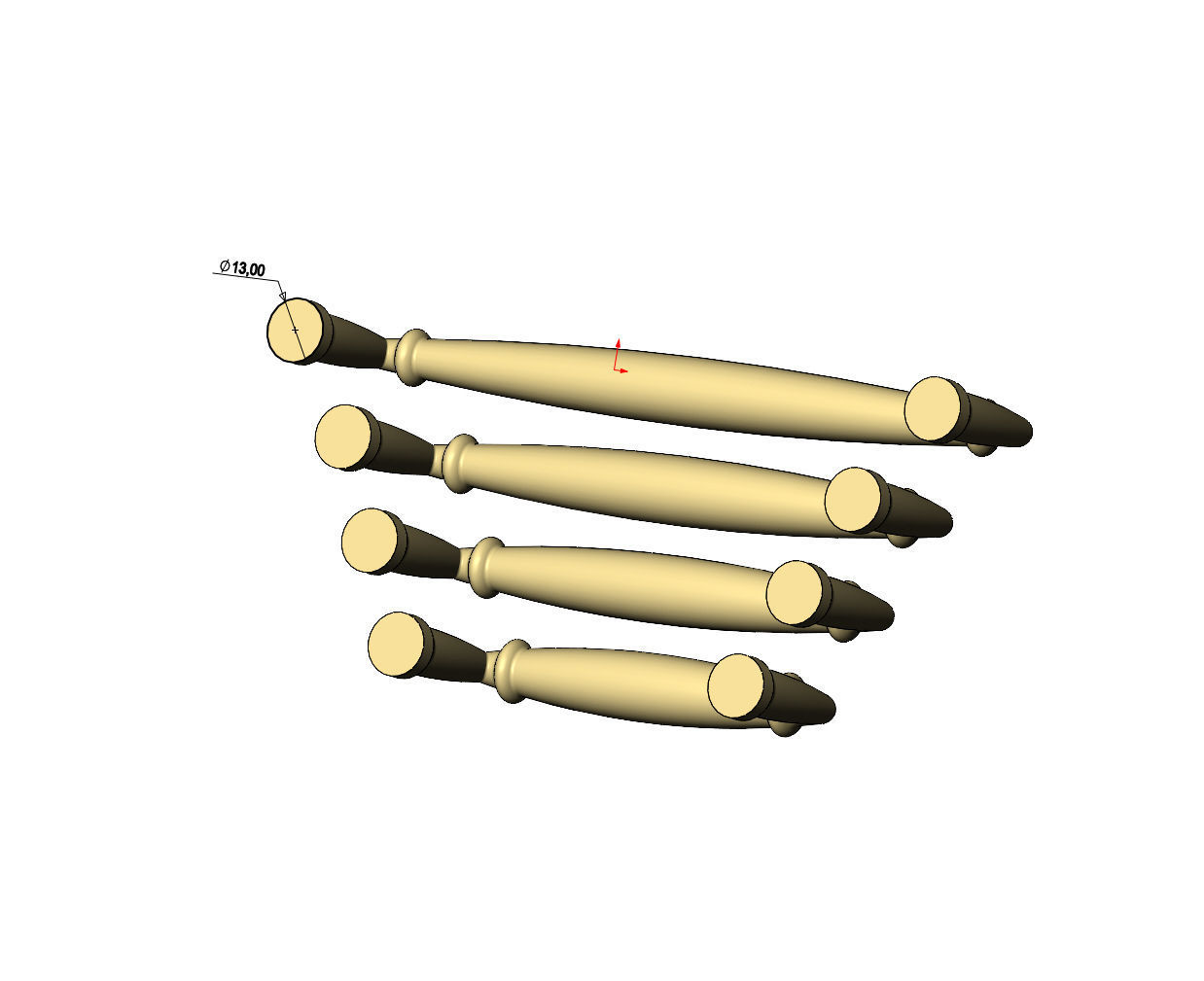 Cabinet drawer handle and pull N013 miniset 3D model 3D printable ...