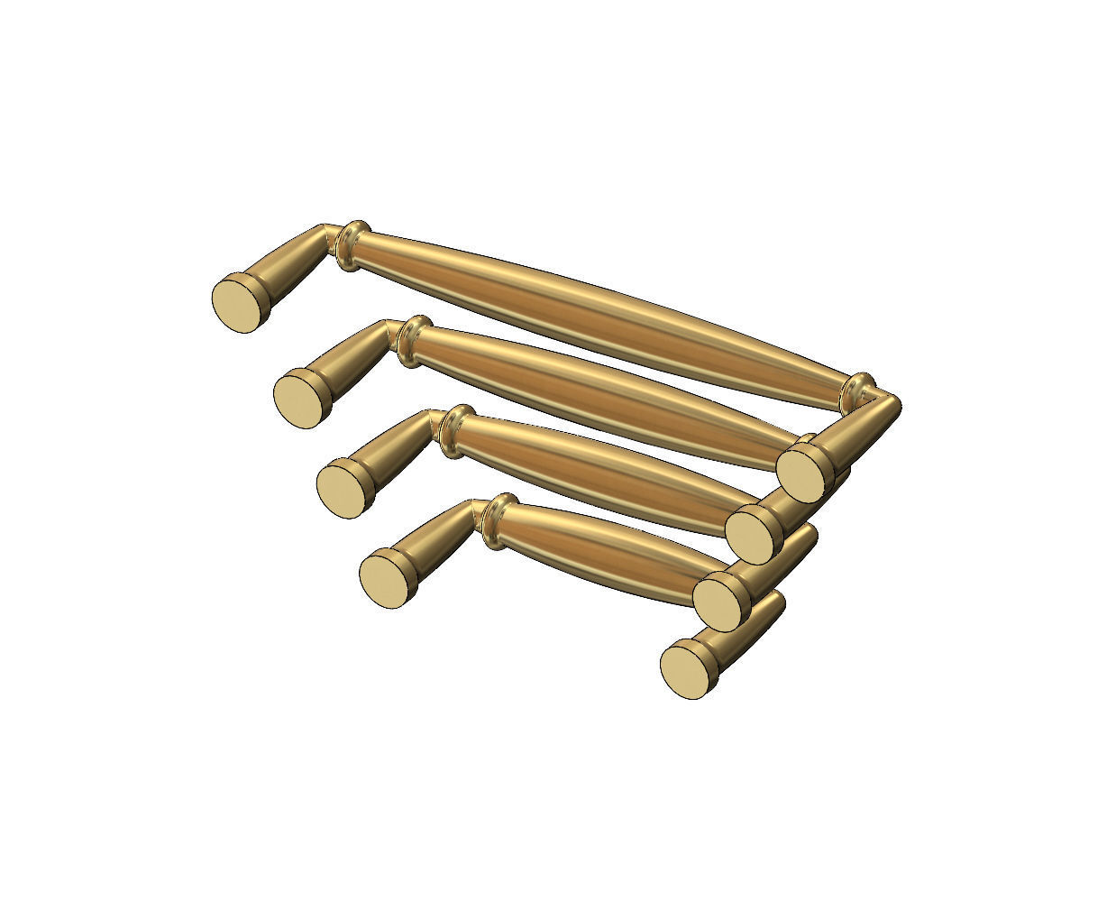 Cabinet drawer handle and pull N013 miniset 3D model 3D printable ...