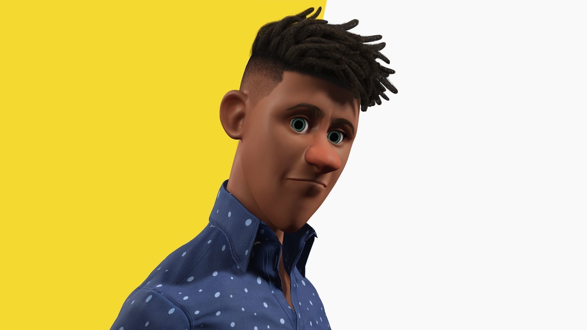 3D model Cartoon Black Man Teen young Rigged 3D VR / AR / low-poly ...