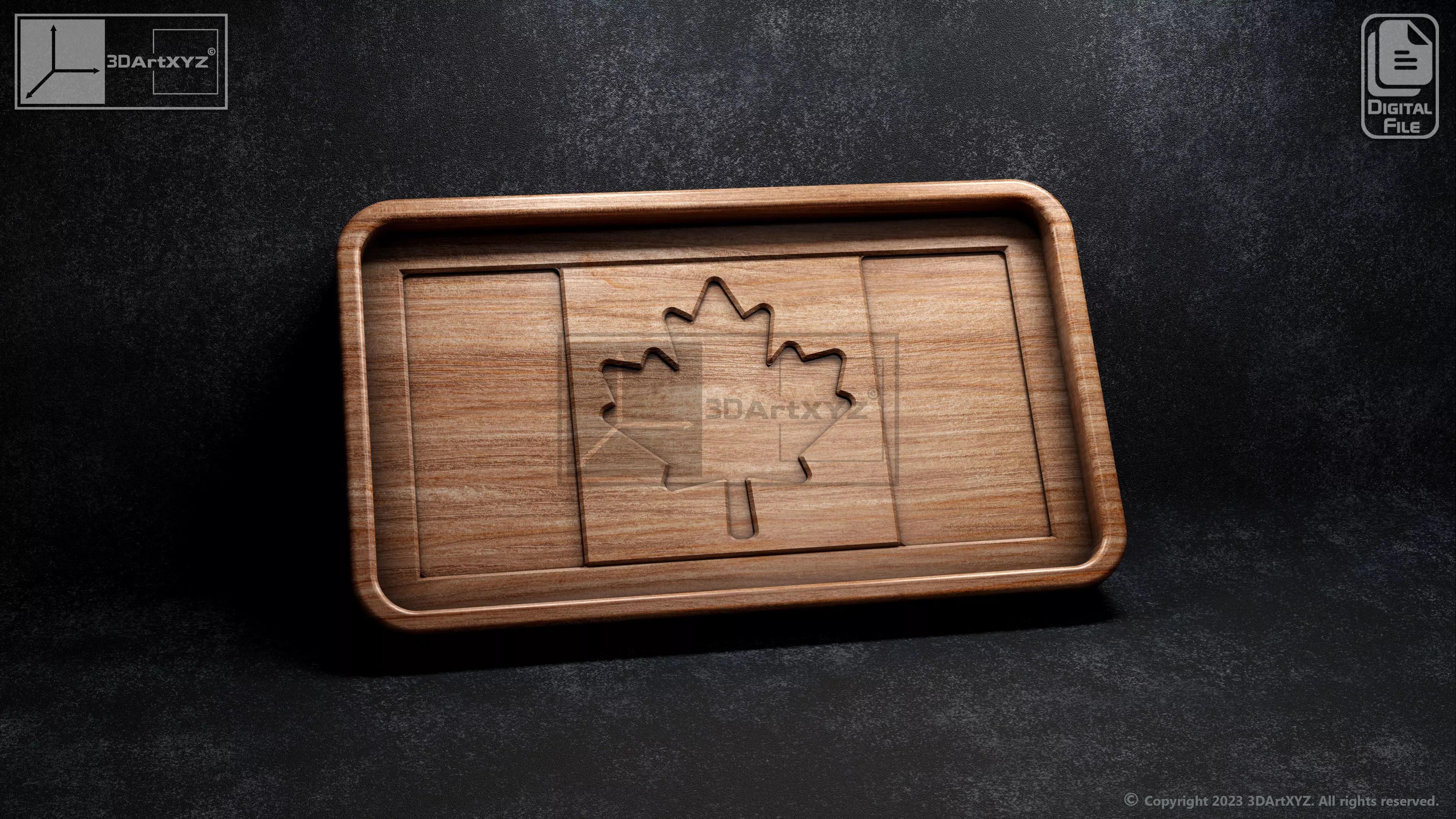 Canada Flag Tray - CNC Files for Wood 3D model | CGTrader