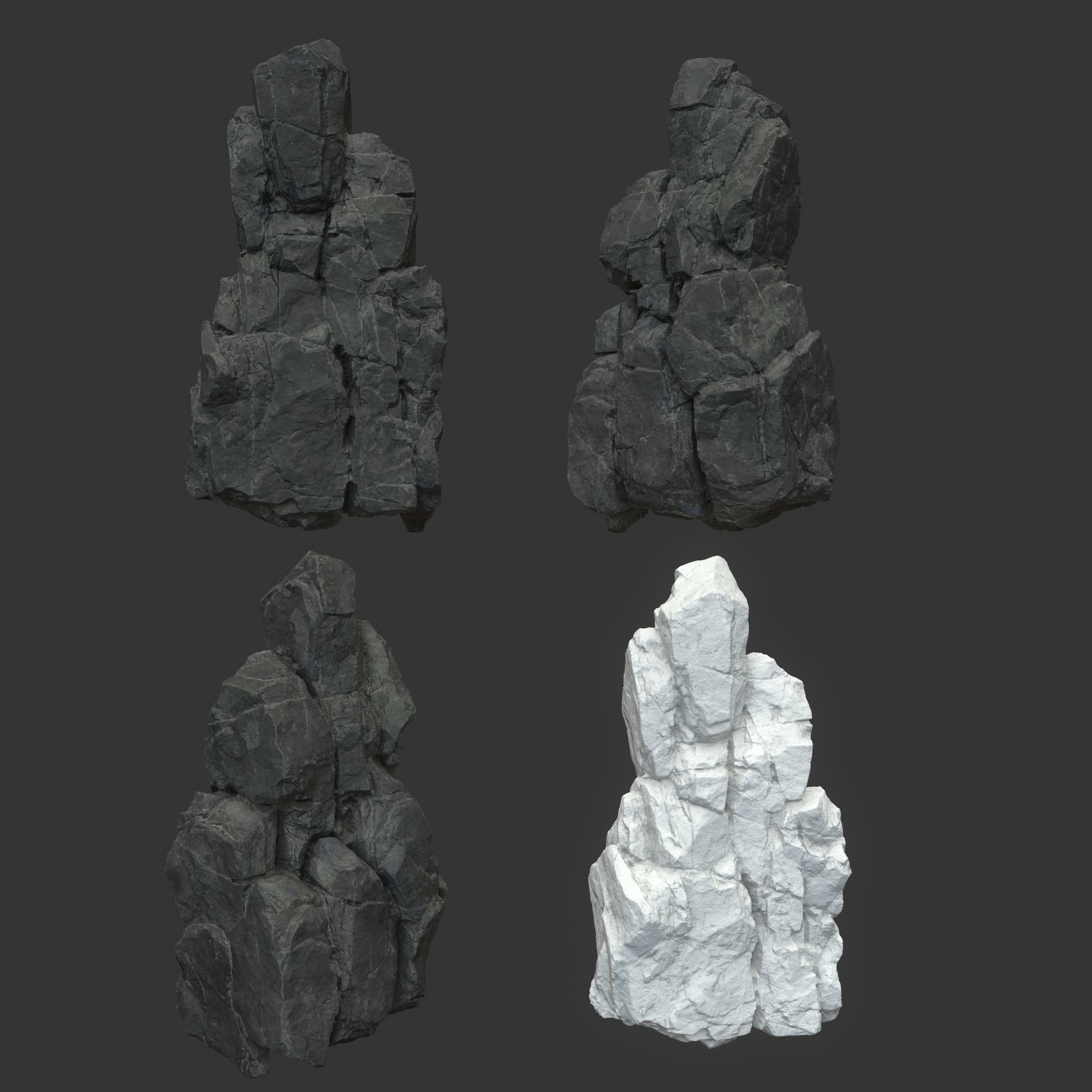 High poly Black Modular Rock 230706 3D model | CGTrader