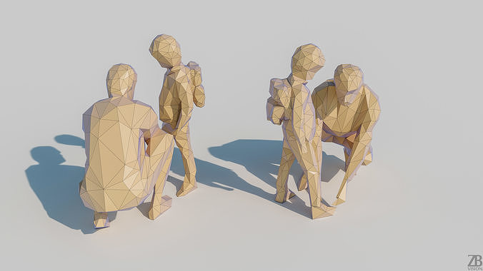 Lowpoly Family 001 3D model | CGTrader