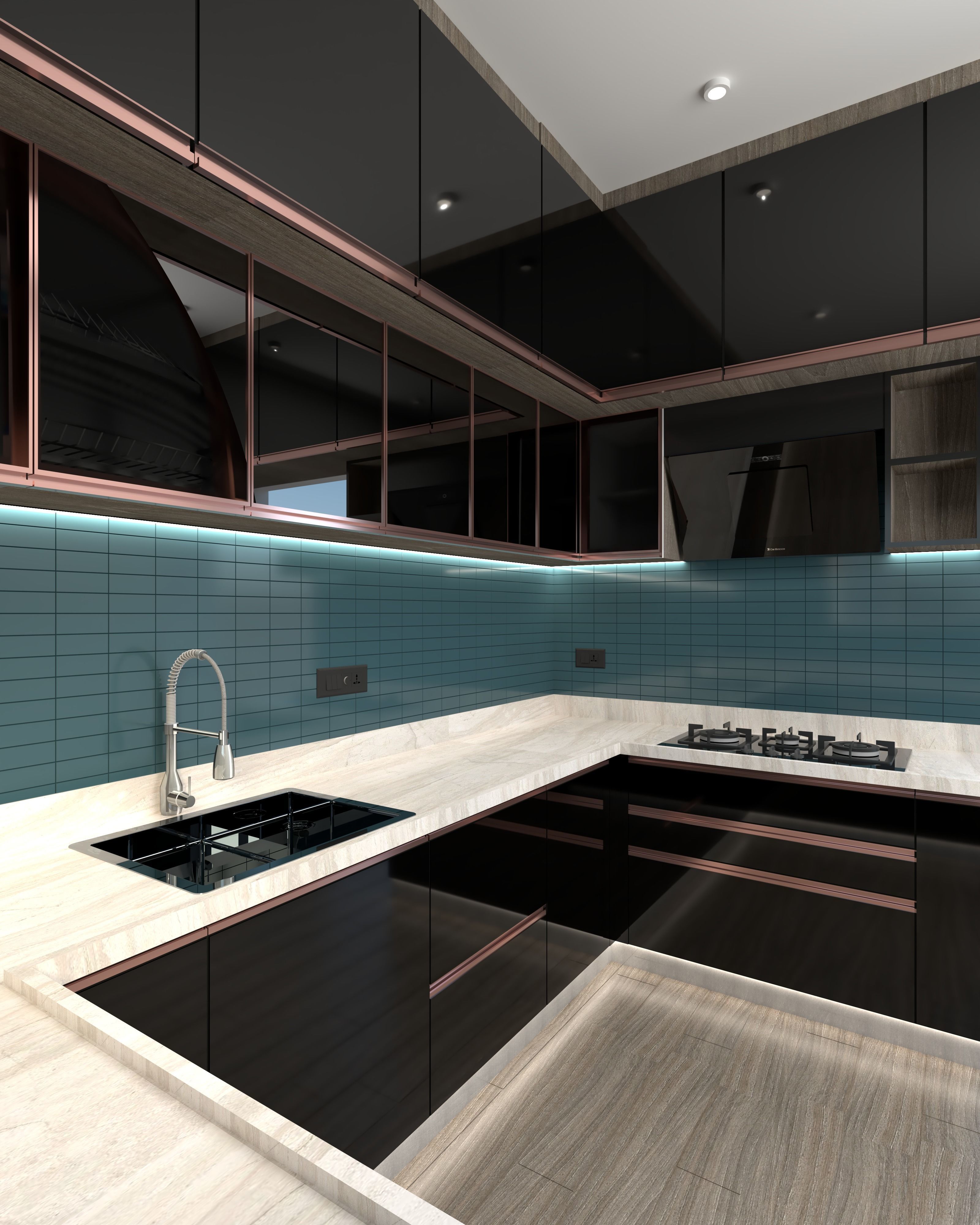 Elegant Kitchen VRAY SKP free 3D model | CGTrader