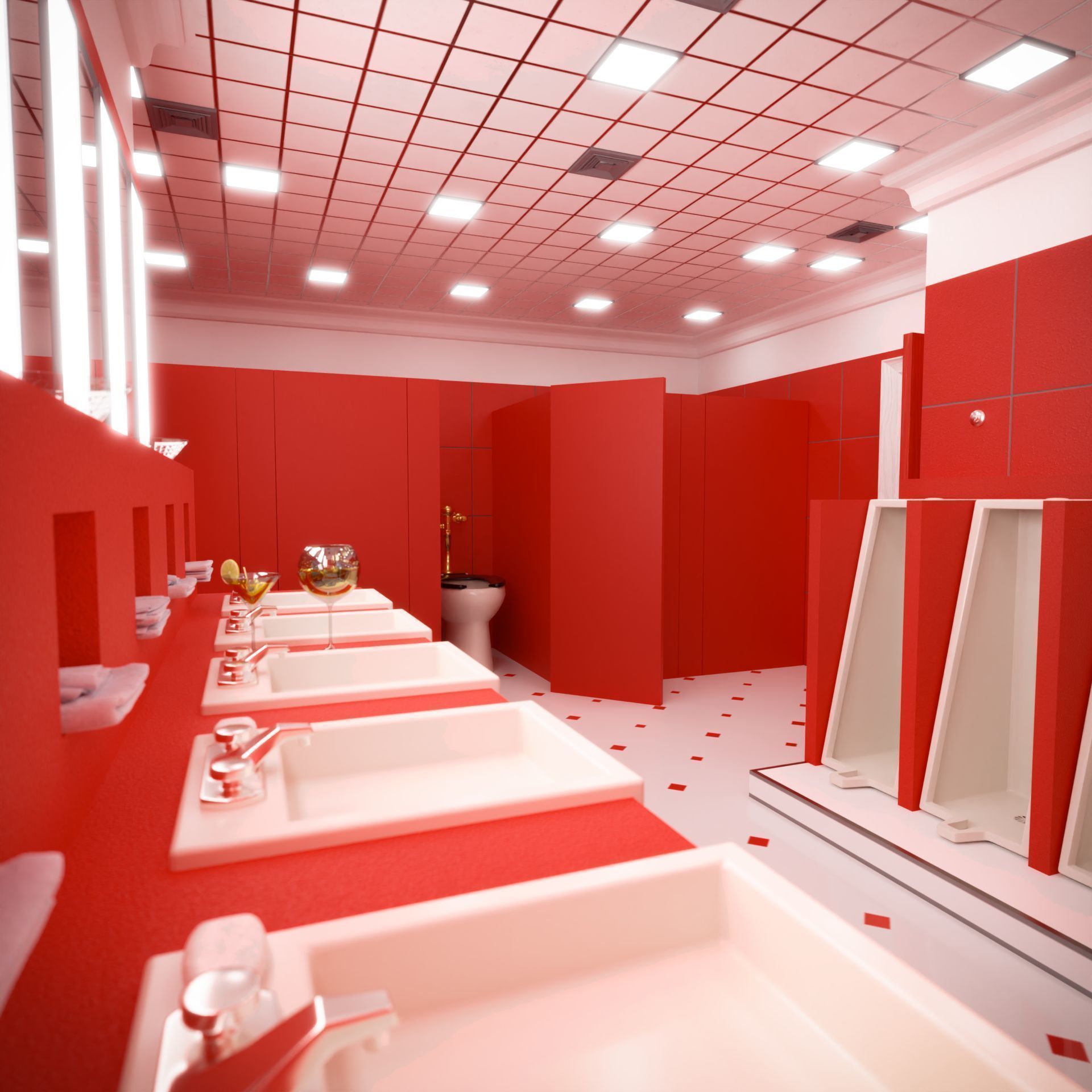 The Shining 1980 - Overlook Hotel - The Red Bathroom V01 3D model ...