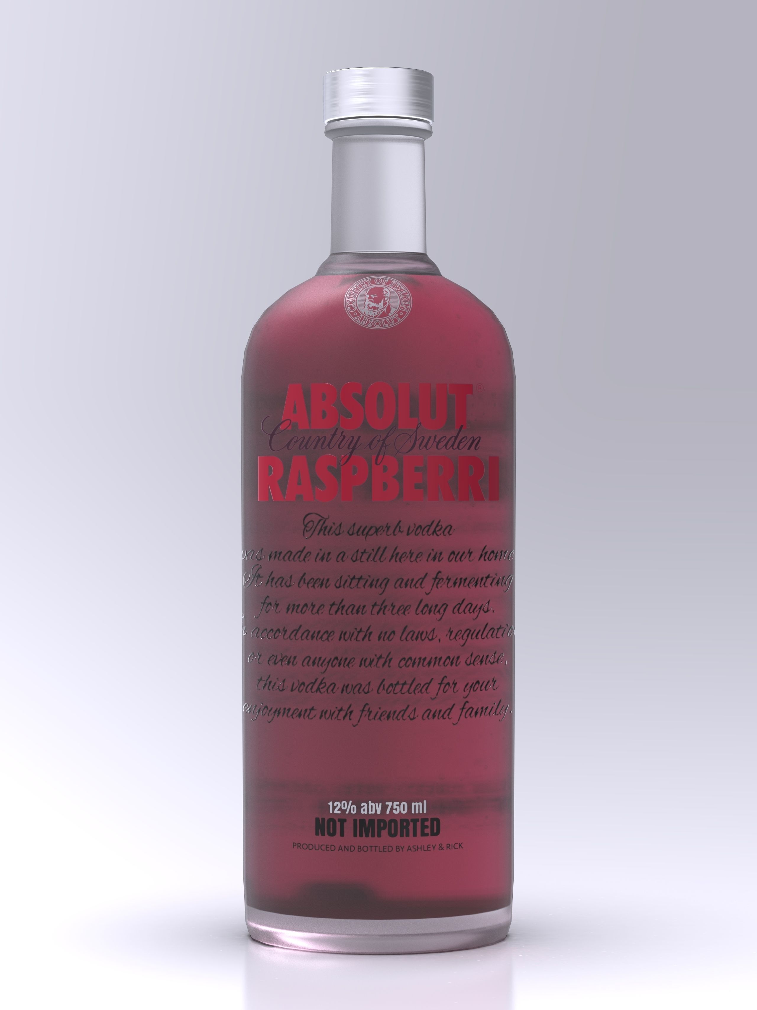 Absolute Vodka bottle - 3D free VR / AR / low-poly 3D model | CGTrader