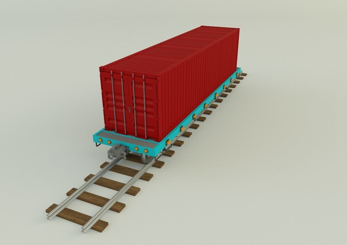 train container wagon 3D model | CGTrader