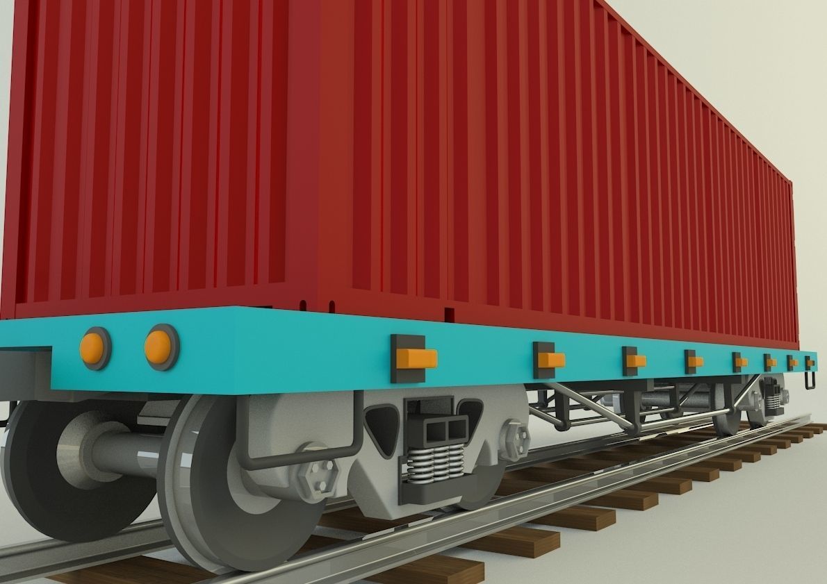 train container wagon 3D model | CGTrader