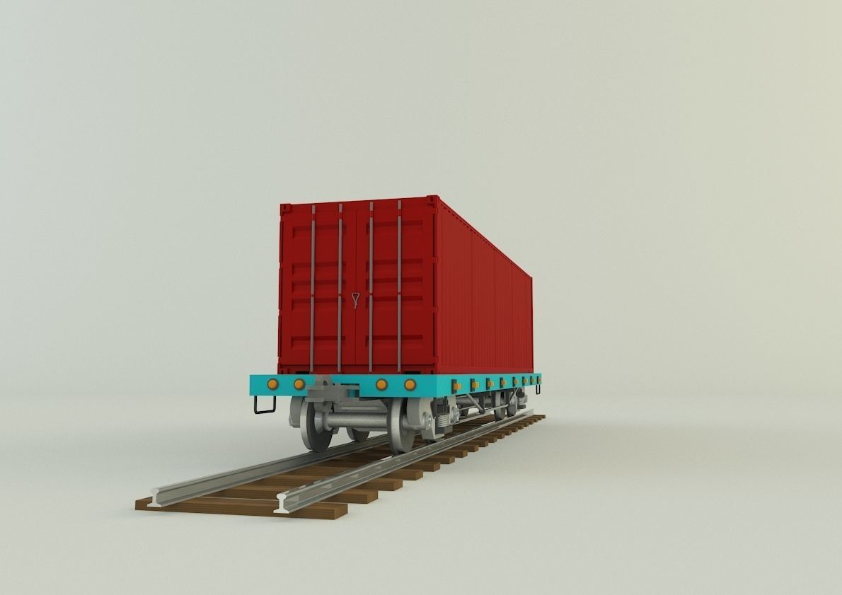 train container wagon 3D model | CGTrader