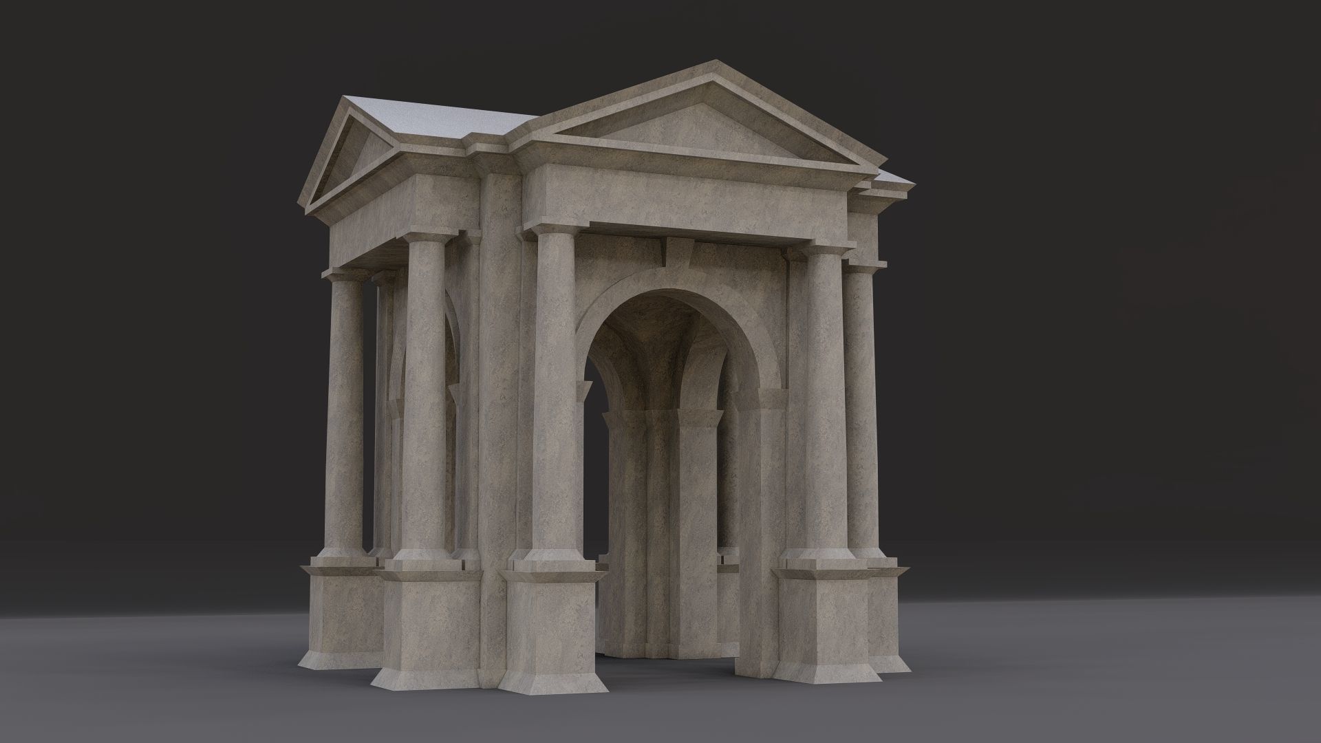 3D model Arched portico in the mas Doric order with freestanding ...