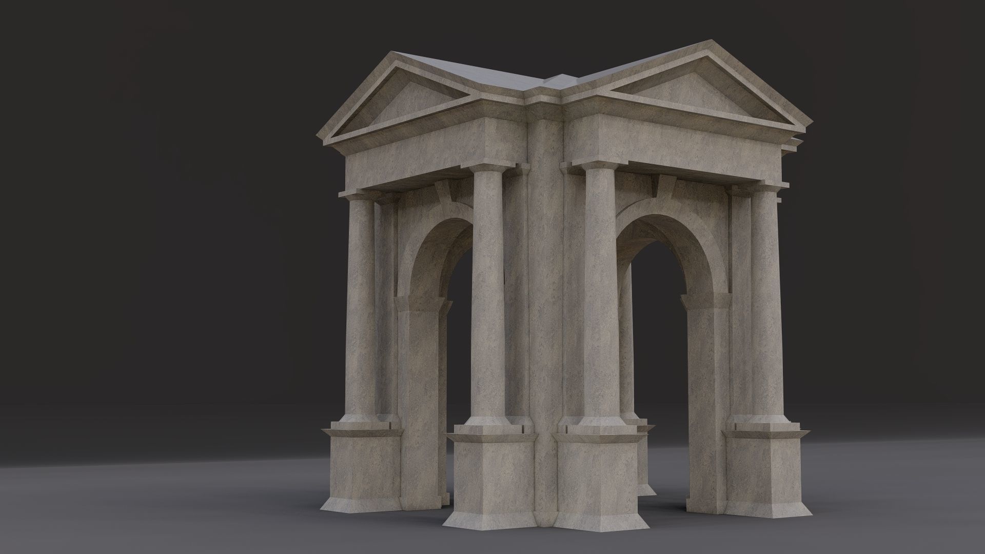 3D model Arched portico in the mas Doric order with freestanding ...