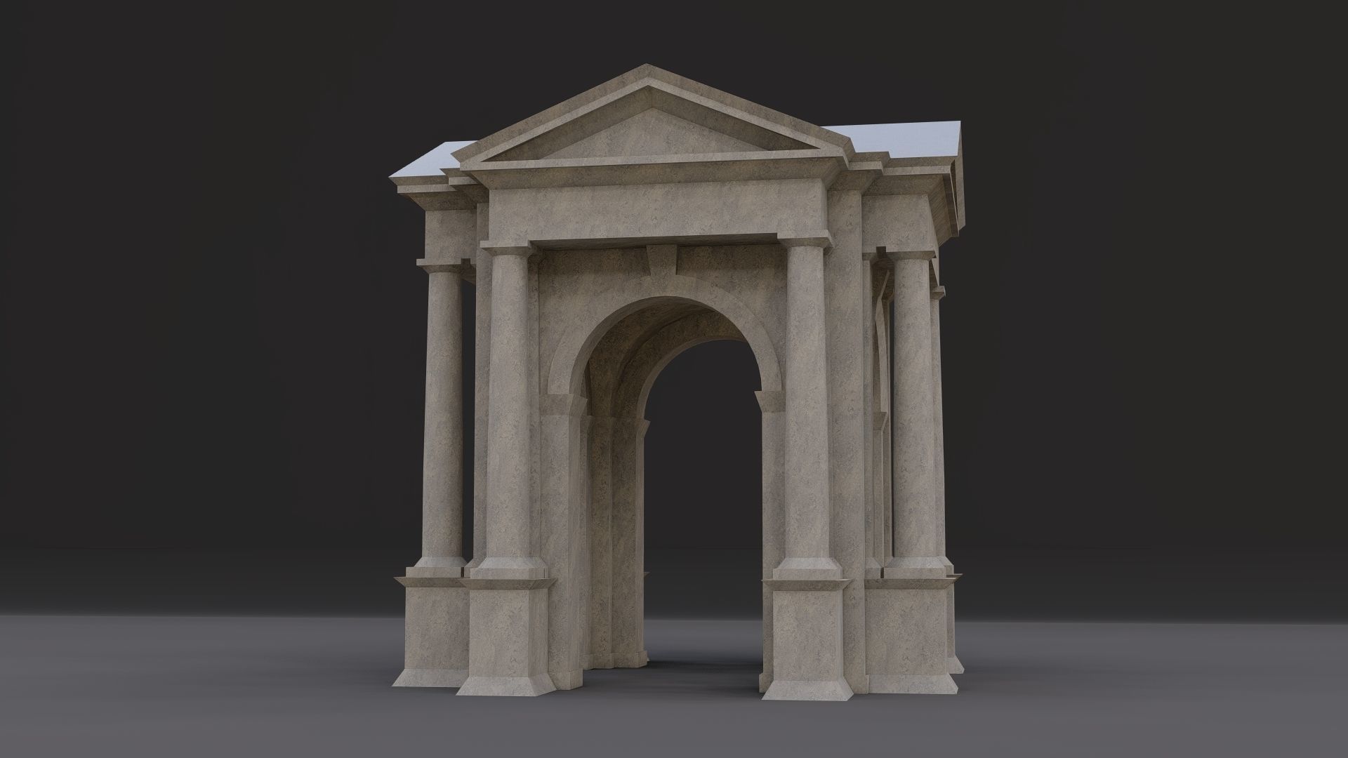 3D model Arched portico in the mas Doric order with freestanding ...