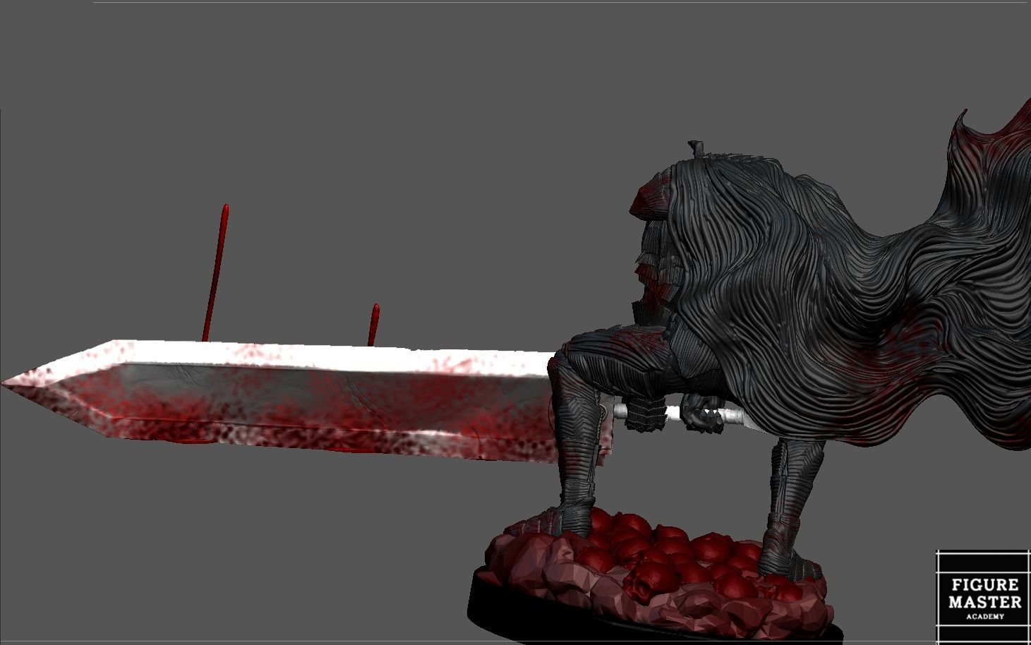 BERSERK GUTS SWING FANTASY ANIME SWORD CHARACTER 3D model 3D printable ...
