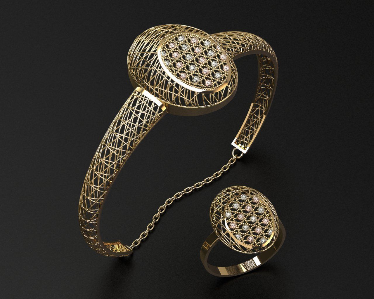 fusion bangle set 3D model 3D printable | CGTrader