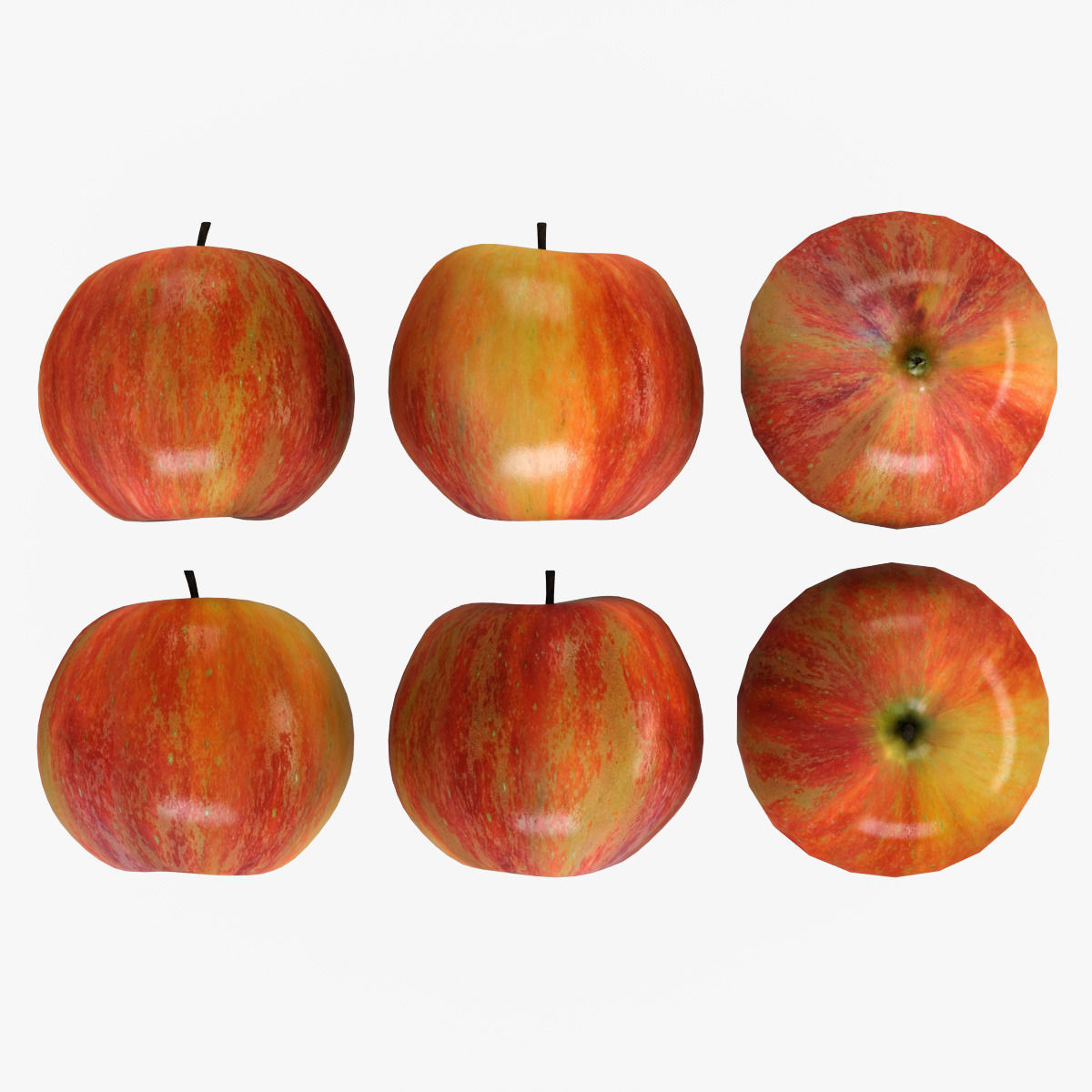 Wicker Basket 09 Brown Color with Apples 3D model | CGTrader