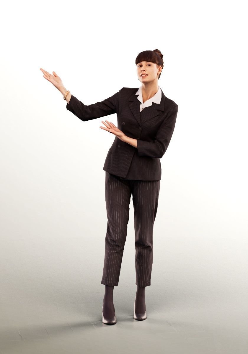 3D model Alyssa 11531 - Business Woman Presentating VR / AR / low-poly ...