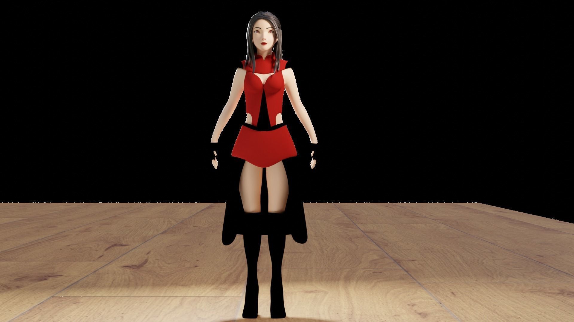 Dark Maroon Warrior - Female Fantasy Character free 3D model | CGTrader