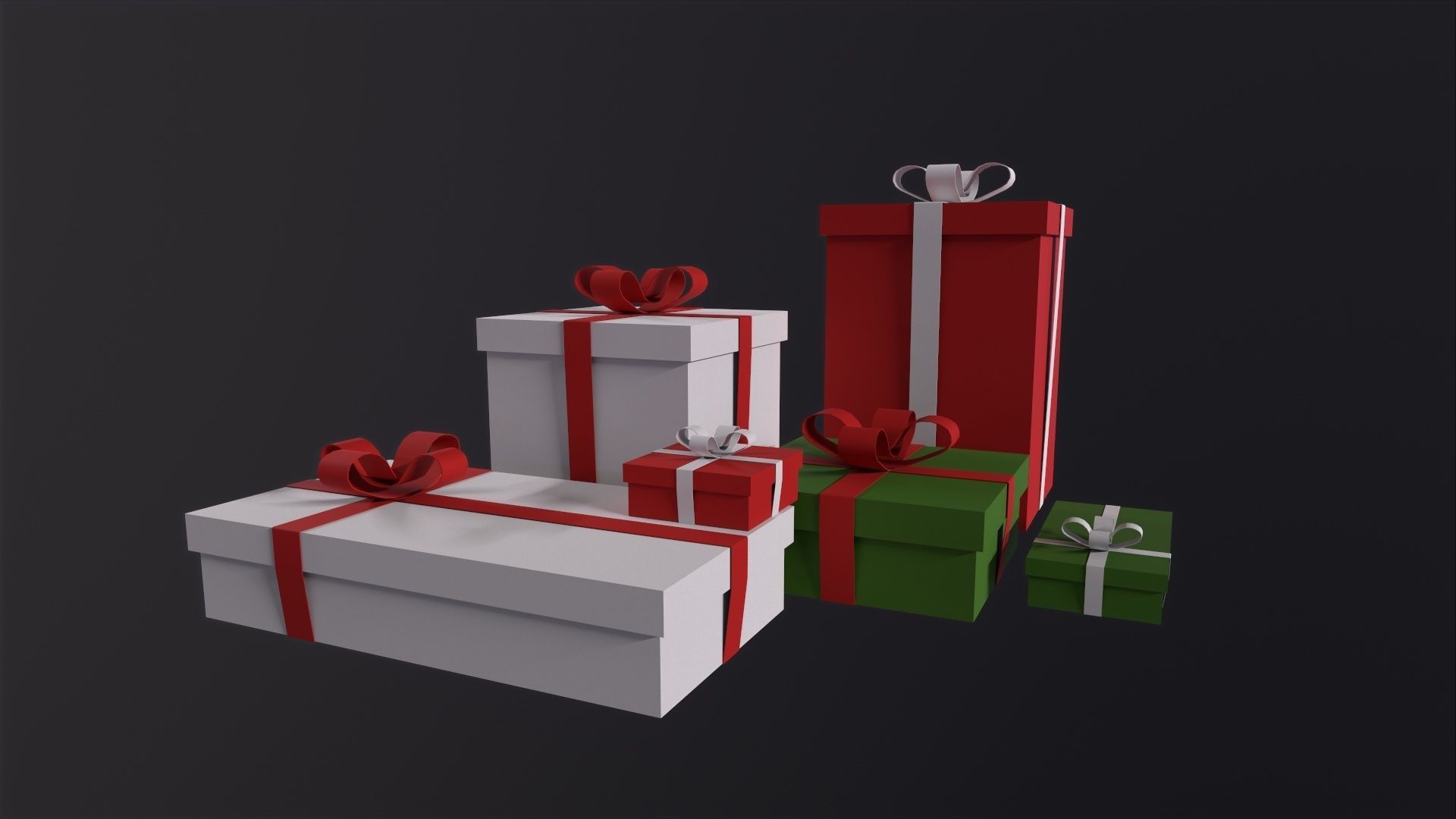 3d Model Gift Boxes 3d Model Vr Ar Low Poly Cgtrader