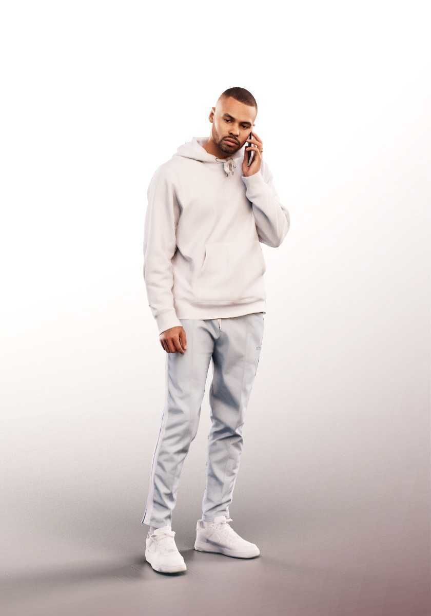 3D model Jonny 12683 - Standing Black Man Phone VR / AR / low-poly ...