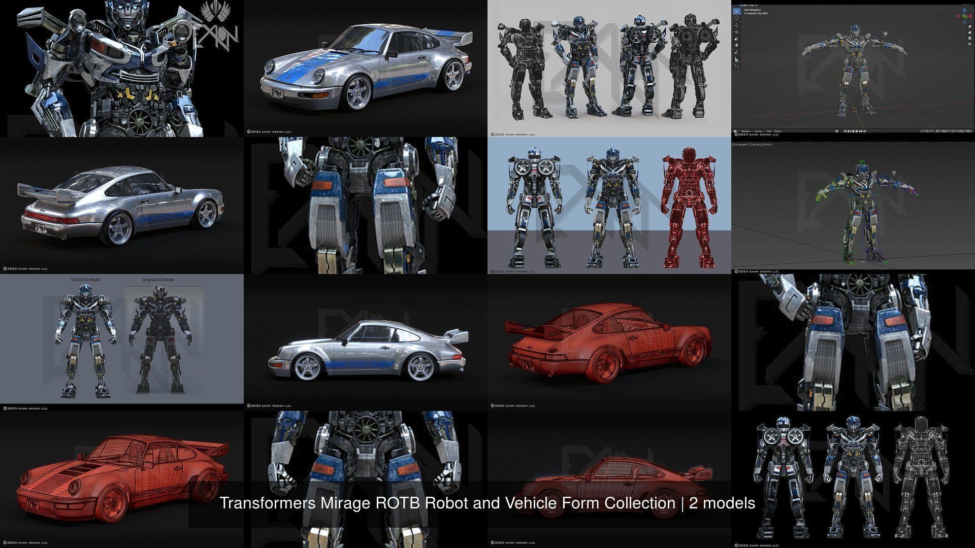 Transformers Mirage ROTB Robot and Vehicle Form Collection | CGTrader