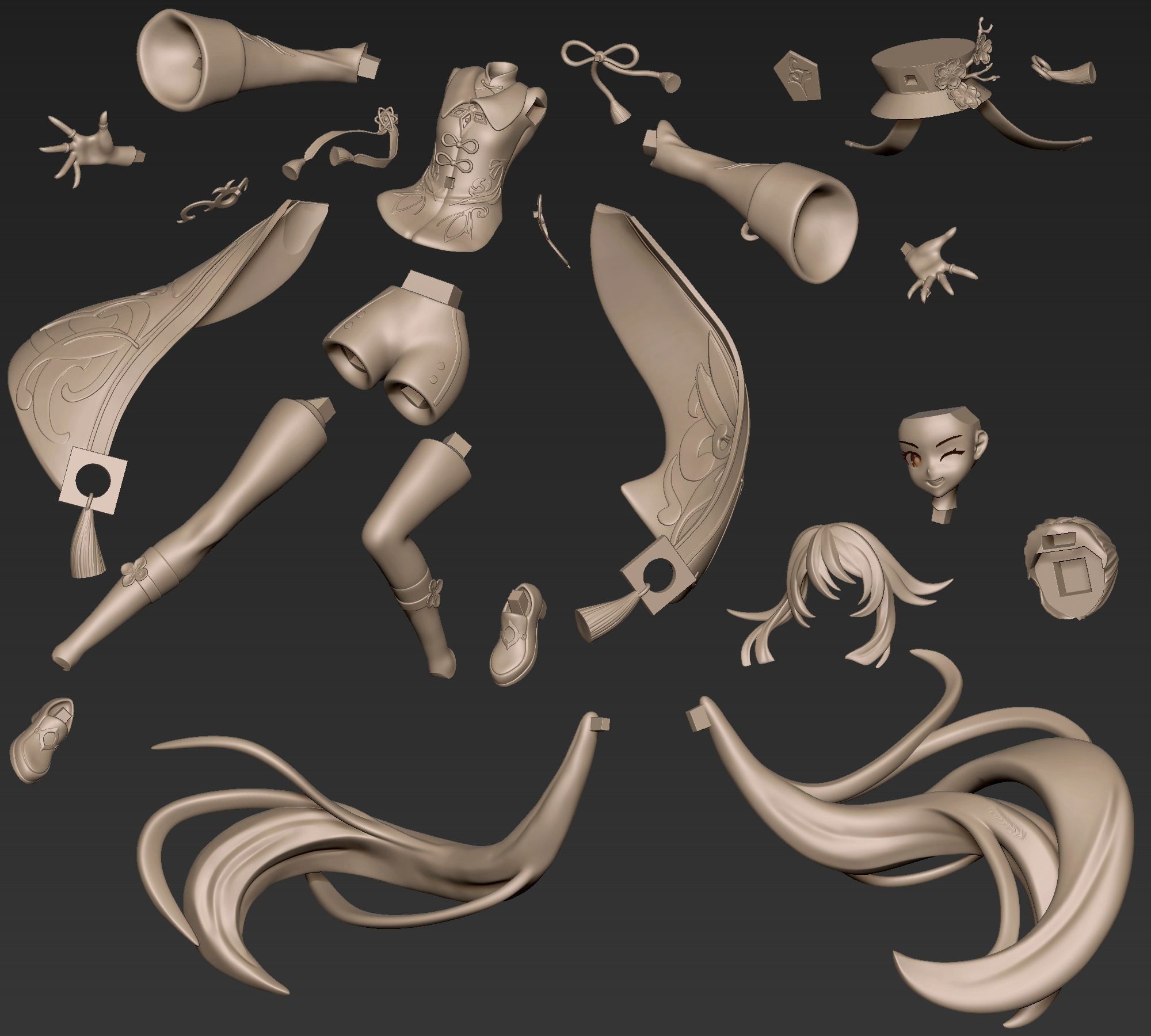 Hu tao-Genshin impact 3d print figure model 3D model 3D printable ...