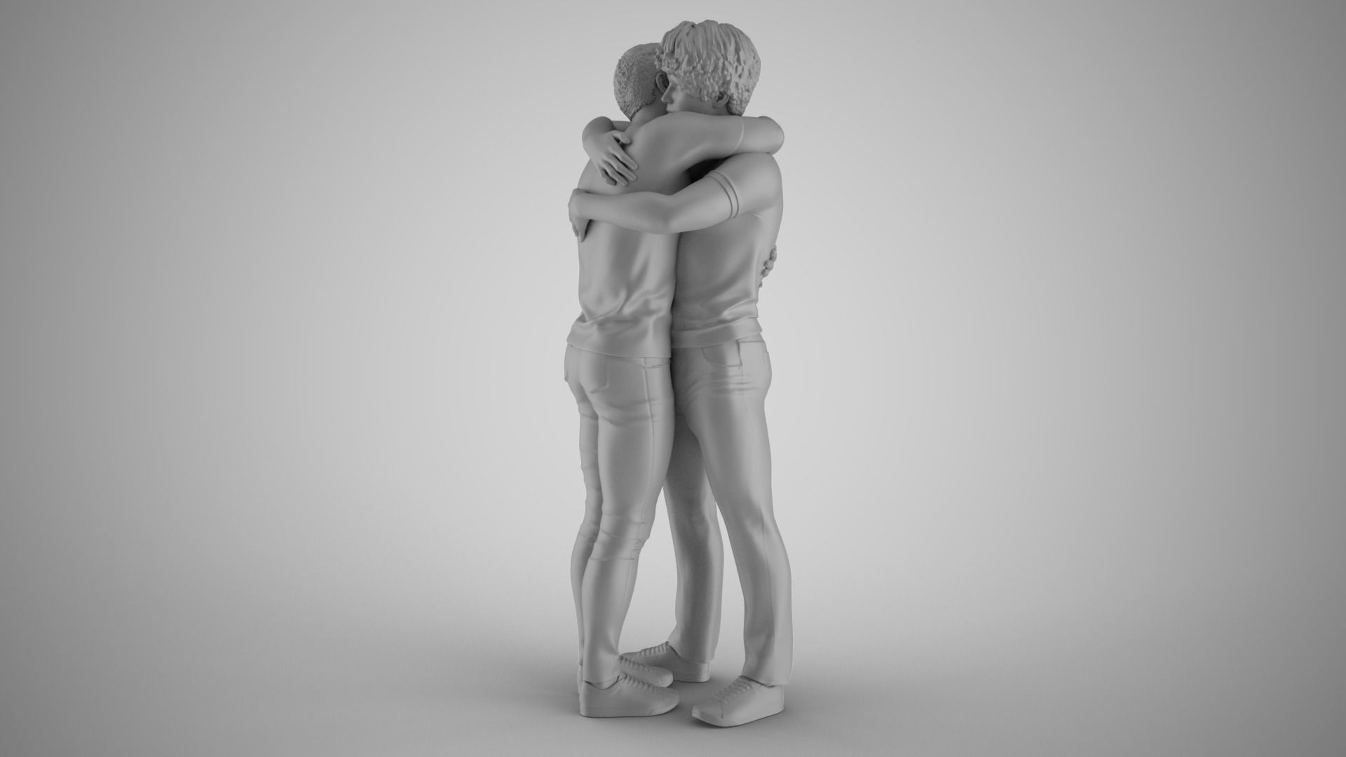 Two Friends Hugging 3D model 3D printable | CGTrader