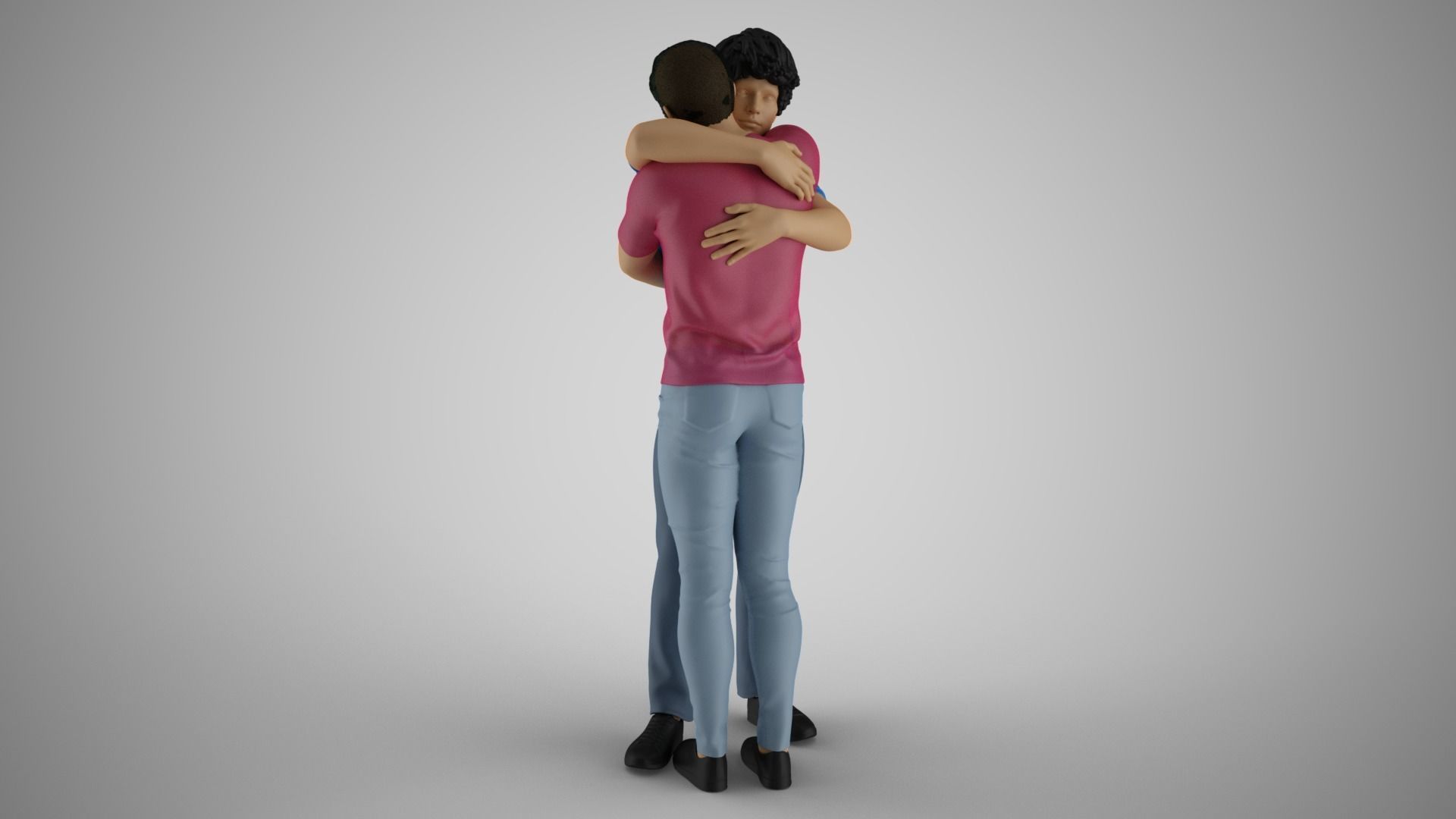 Two Friends Hugging 3D model 3D printable | CGTrader