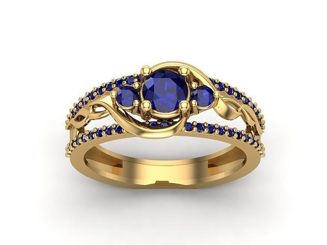 Womens Rings With Stone Ring Ready STL 3DM Models Rings women 3D model ...
