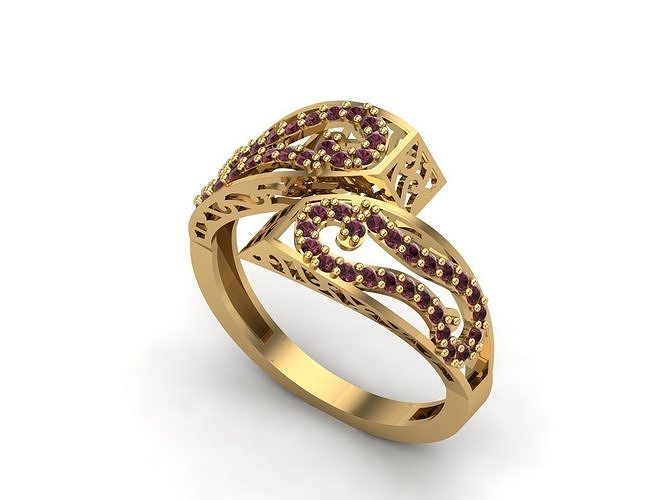 Womens Rings With Stone Ring Ready STL 3DM Models Rings women 3D model ...