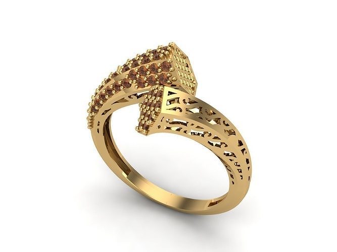 Womens Rings With Stone Ring Ready STL 3DM Models Rings women 3D model ...