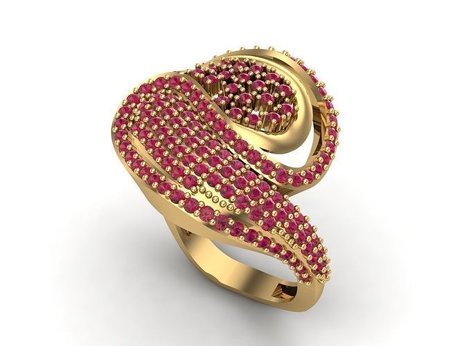 Womens Rings With Stone Ring Ready STL 3DM Models Rings women 3D model ...