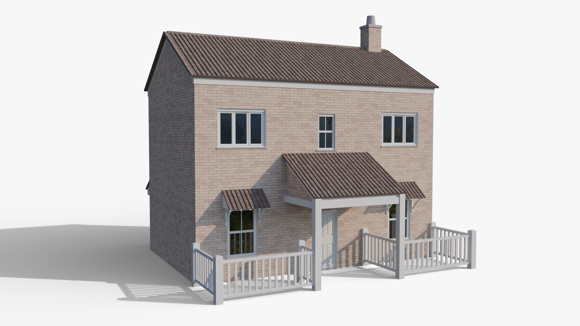 3D model English Detached House VR / AR / low-poly | CGTrader