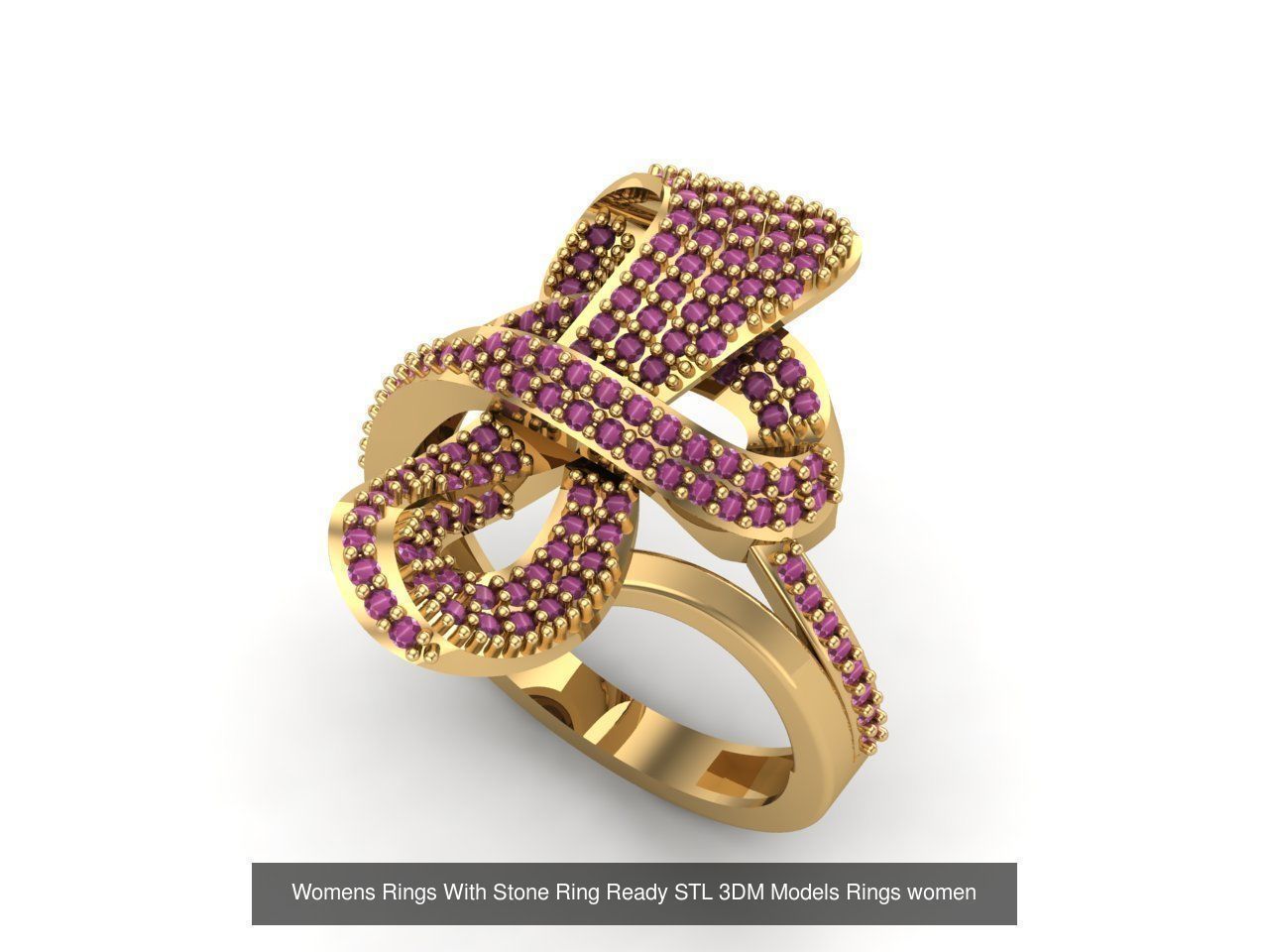 107 Files - Womens Rings With Stone Ring Ready STL 3DM Models 3D Model ...