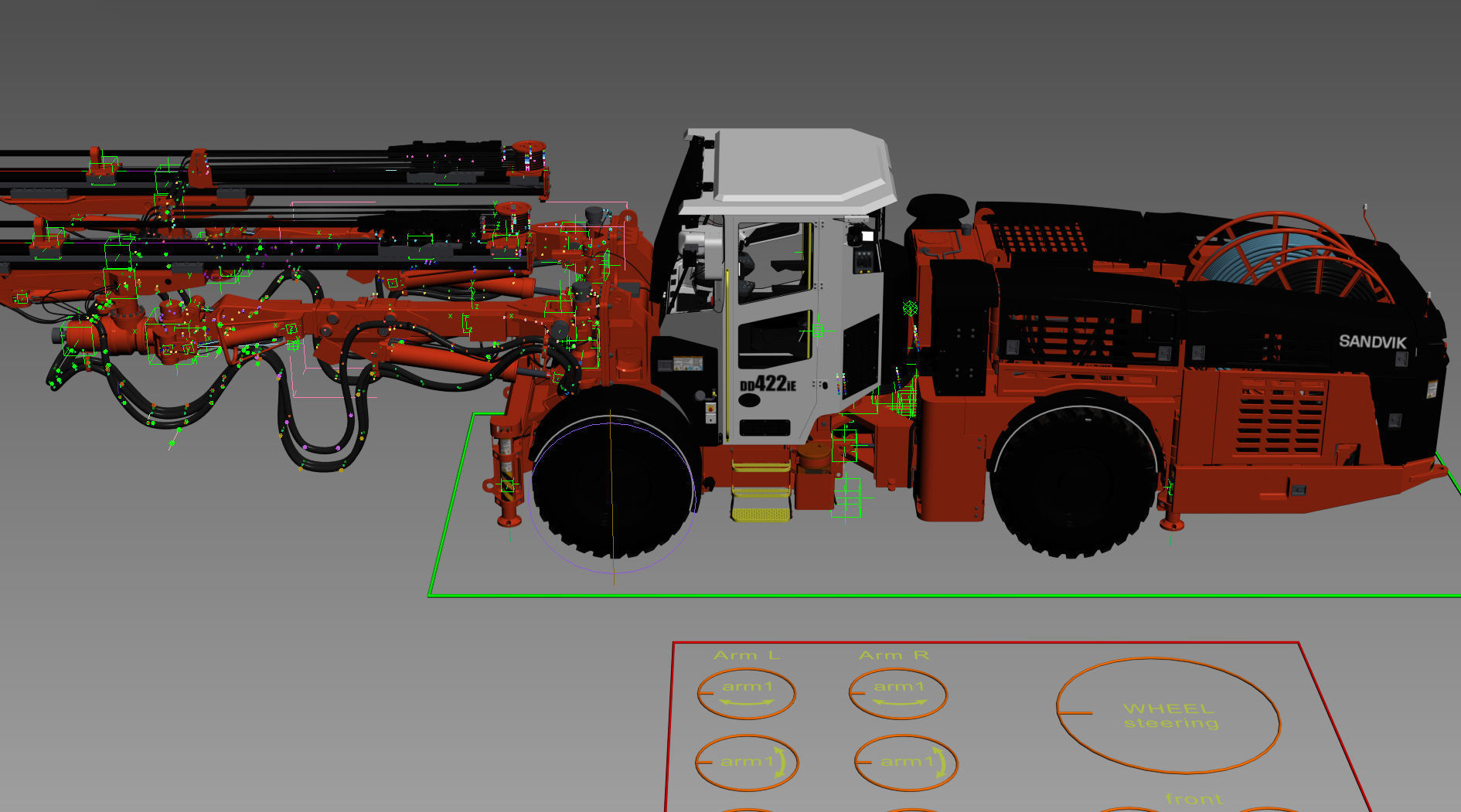 Underground Mining Drill Rigs DD422iE Rigged 3D model rigged | CGTrader