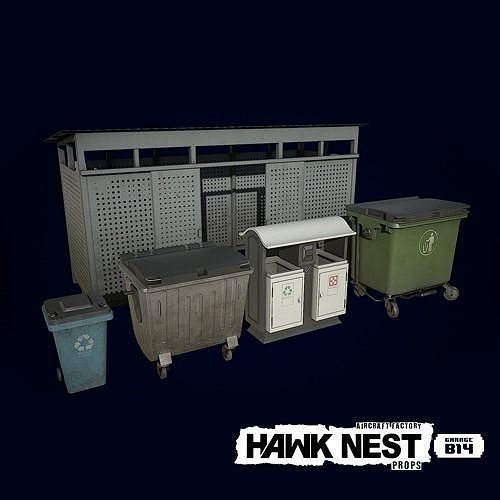 3D model Trash Bin Collection VR / AR / low-poly | CGTrader