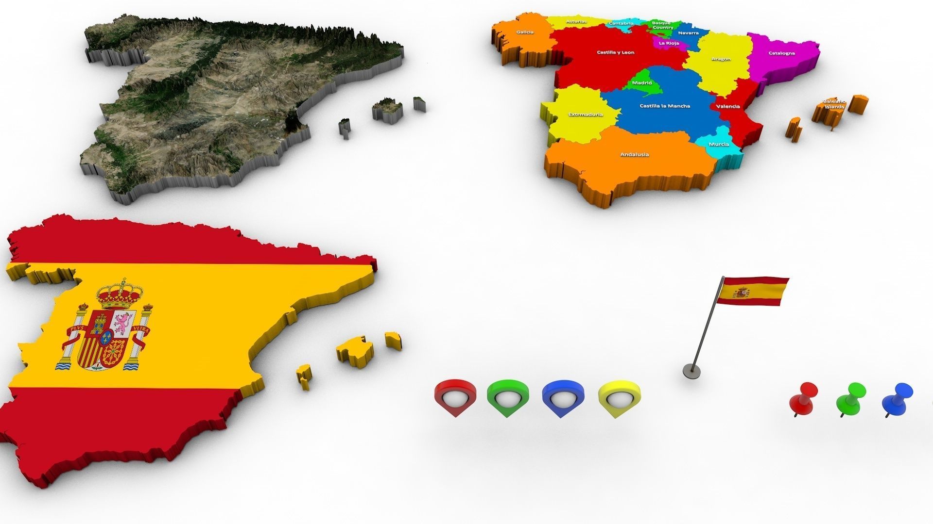 Spain Map Pack 3D model | CGTrader