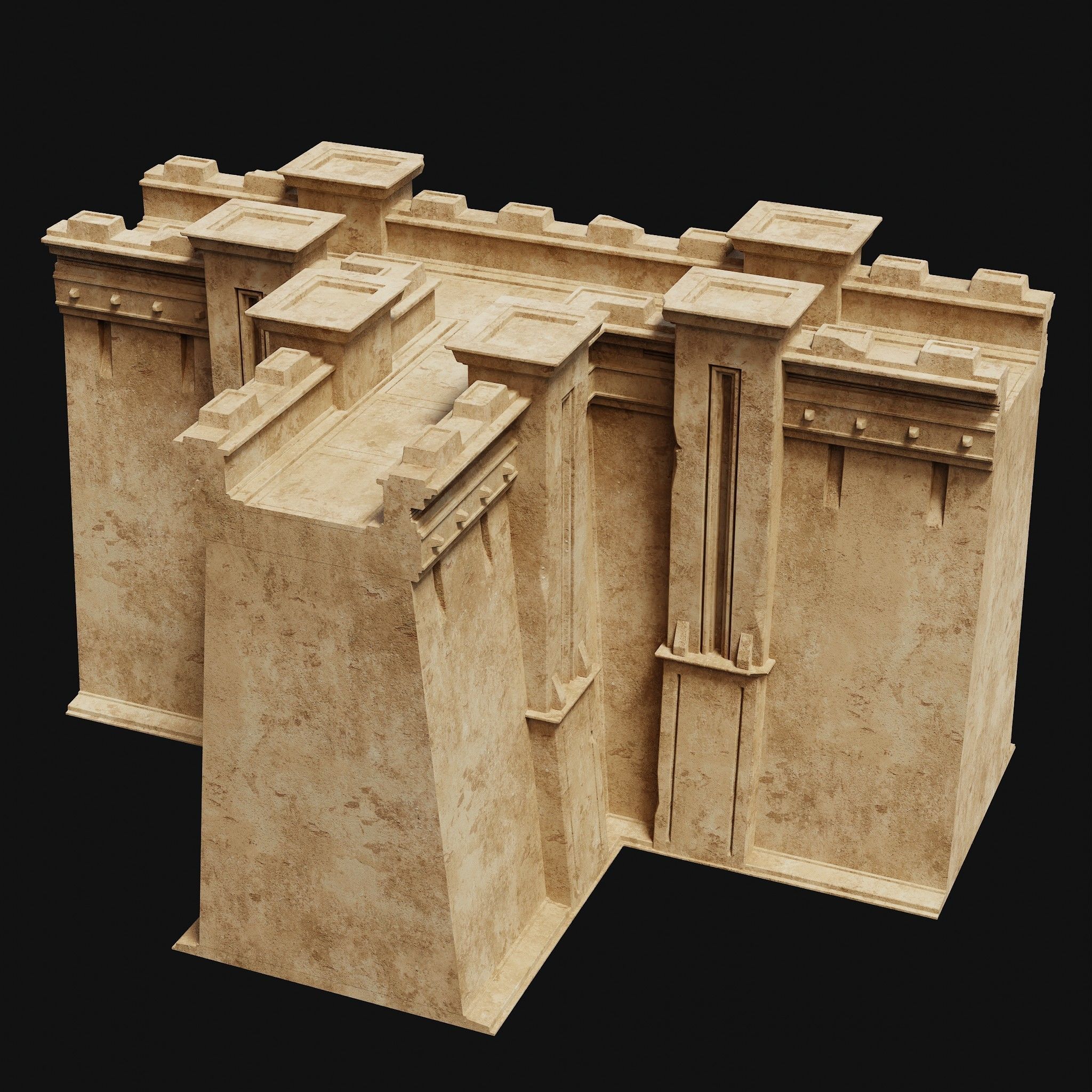 3D model ANCIENT WALLS BUILDER DESERT SAND STONE OLD EGYPT AAA ...