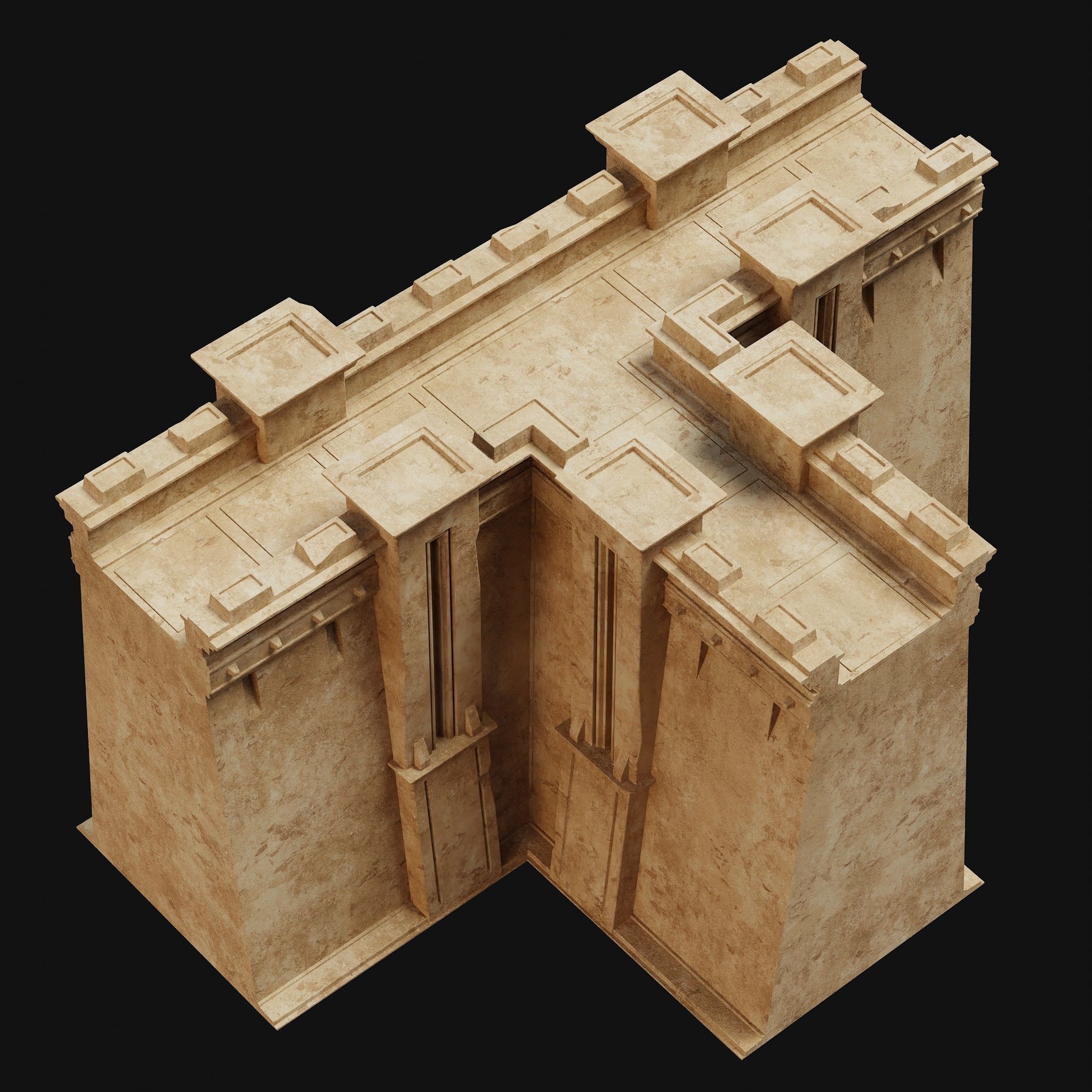 3D model ANCIENT WALLS BUILDER DESERT SAND STONE OLD EGYPT AAA COLLECTION VR / AR / low-poly ...