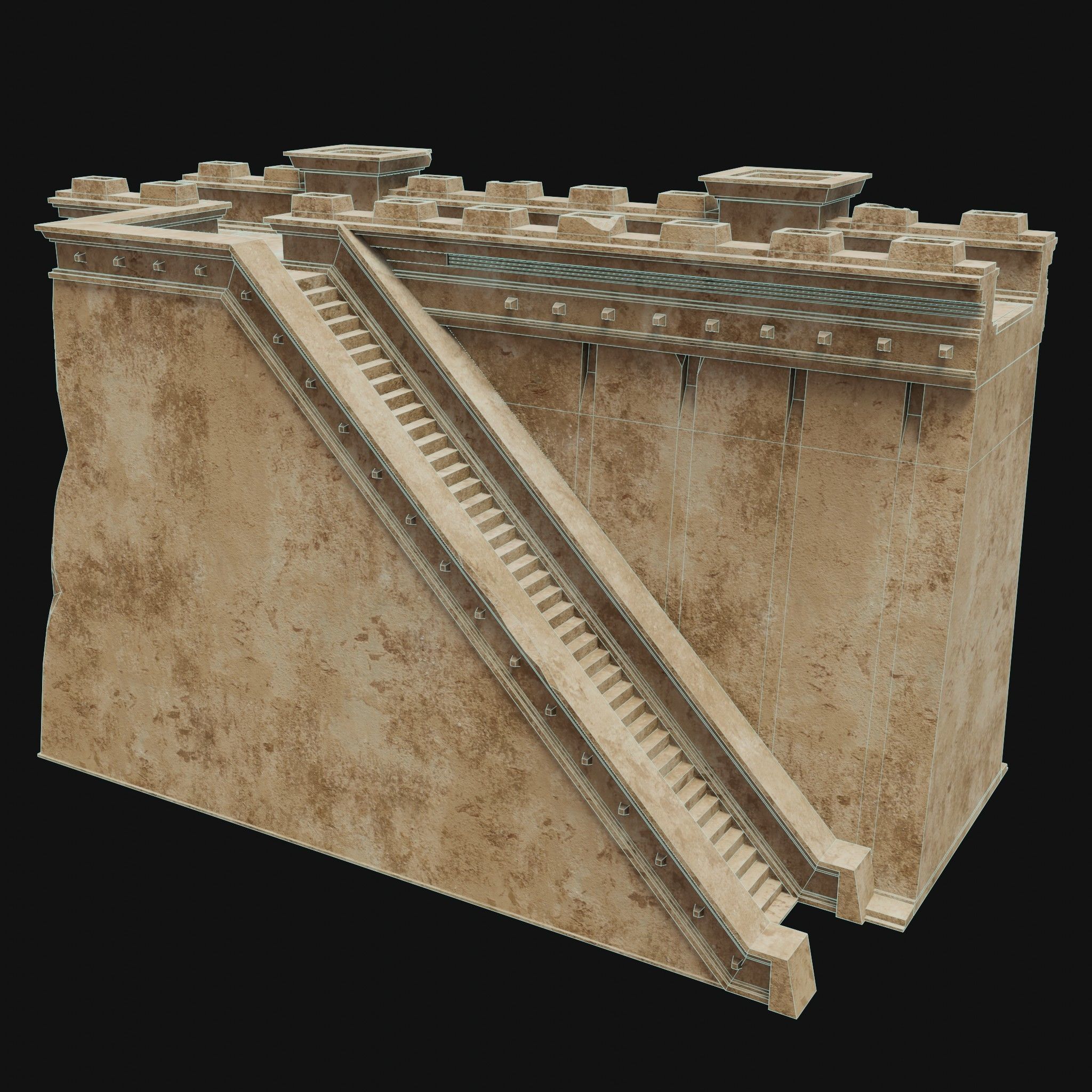 3D model ANCIENT WALLS BUILDER DESERT SAND STONE OLD EGYPT AAA ...