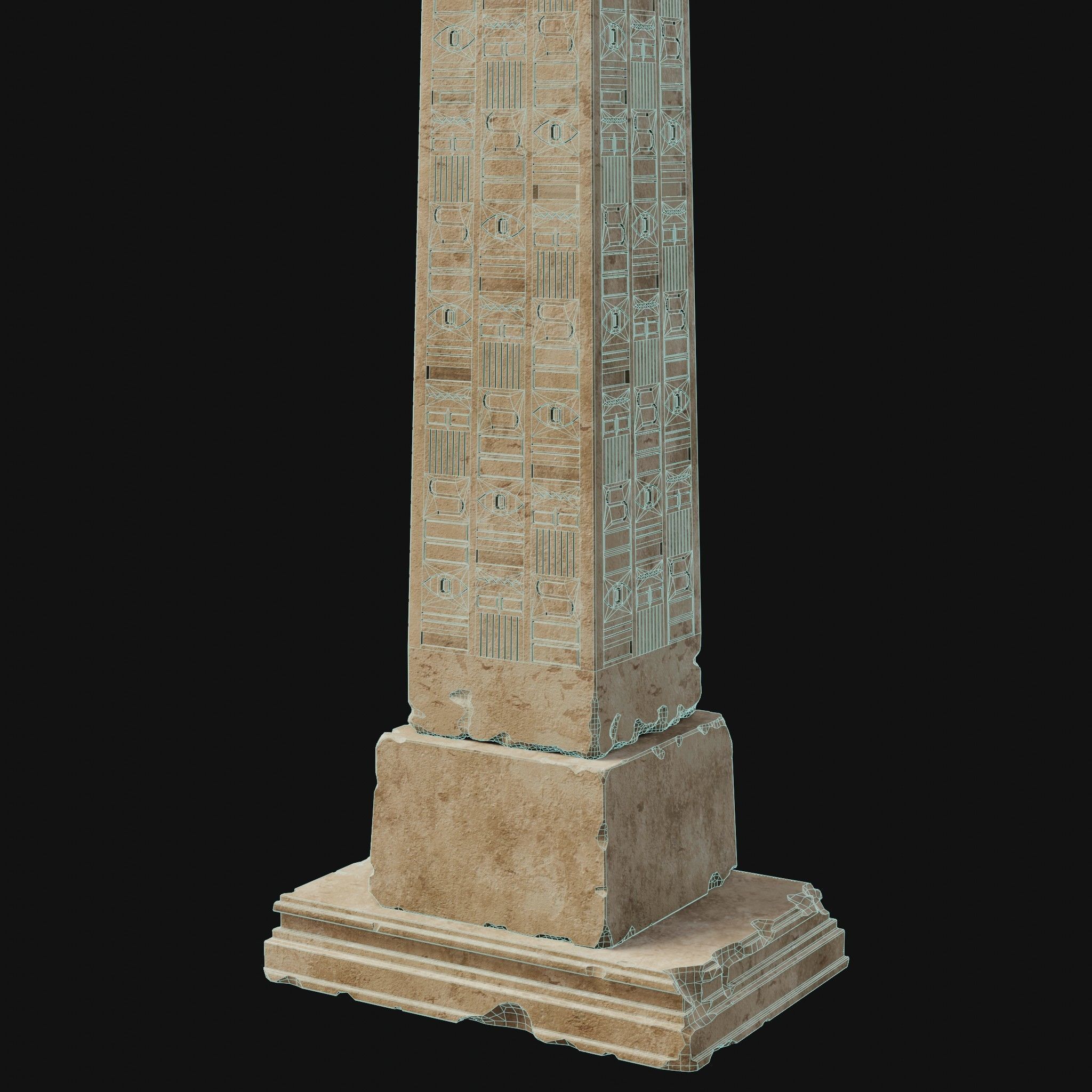 3D model ANCIENT MONUMENTS COLUMN STATUE DESERT EGYPT TOWER COLLECTION ...