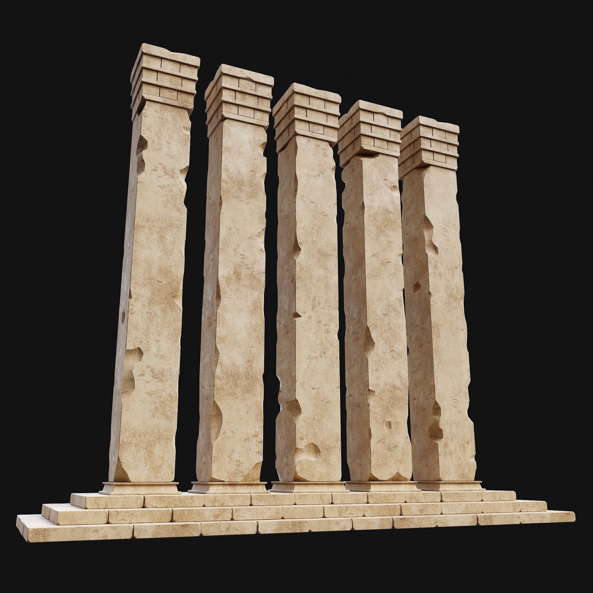 3D model ANCIENT MONUMENTS COLUMN STATUE DESERT EGYPT TOWER COLLECTION ...