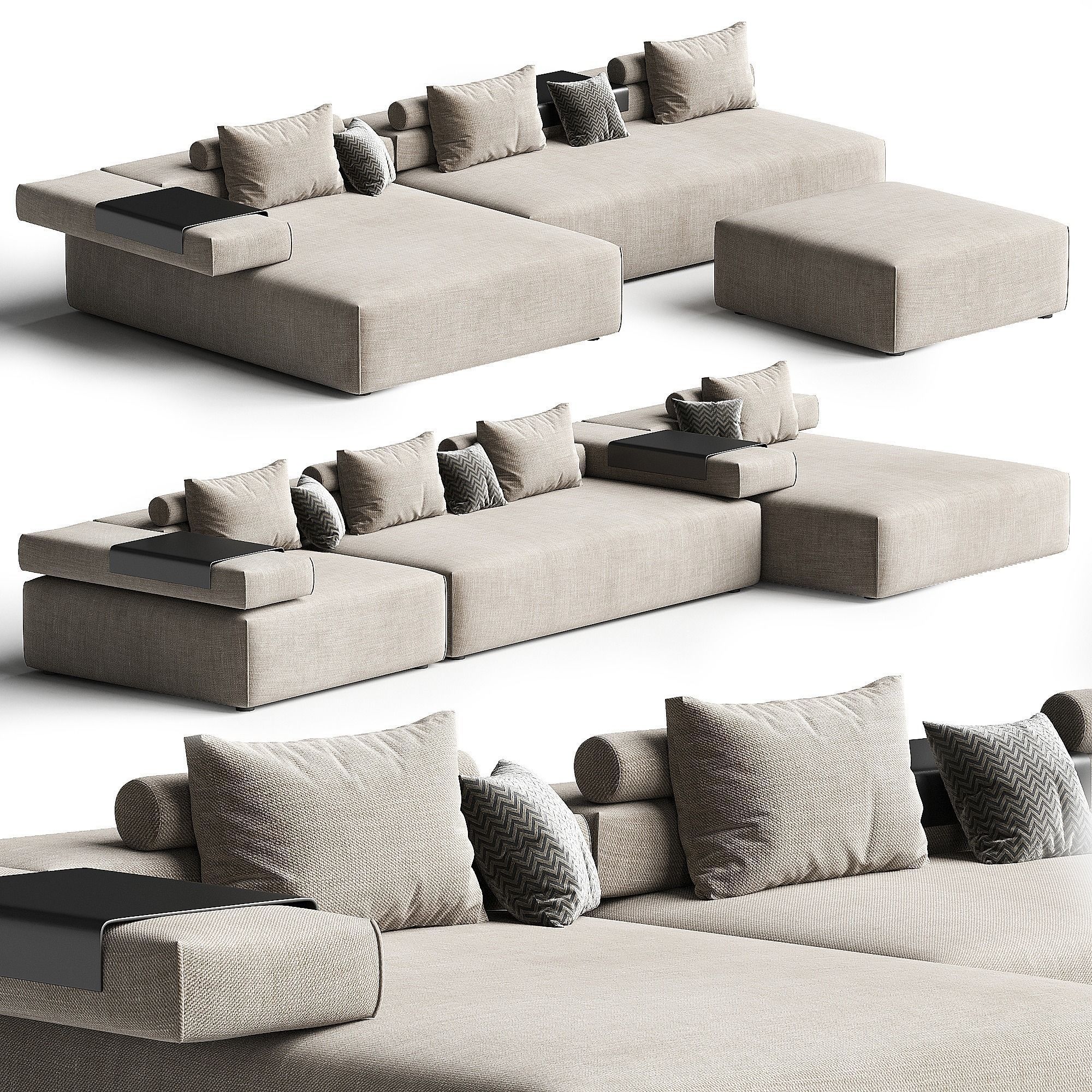 CINDER BLOCK modular sofa Combination 1-2 3D model | CGTrader