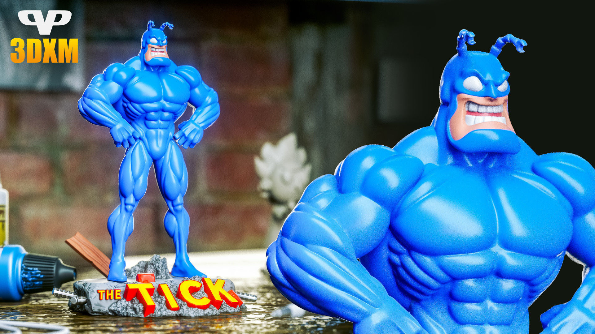 The Tick STL for 3D Printing 3DXM ChibiSTL 3D model 3D printable | CGTrader