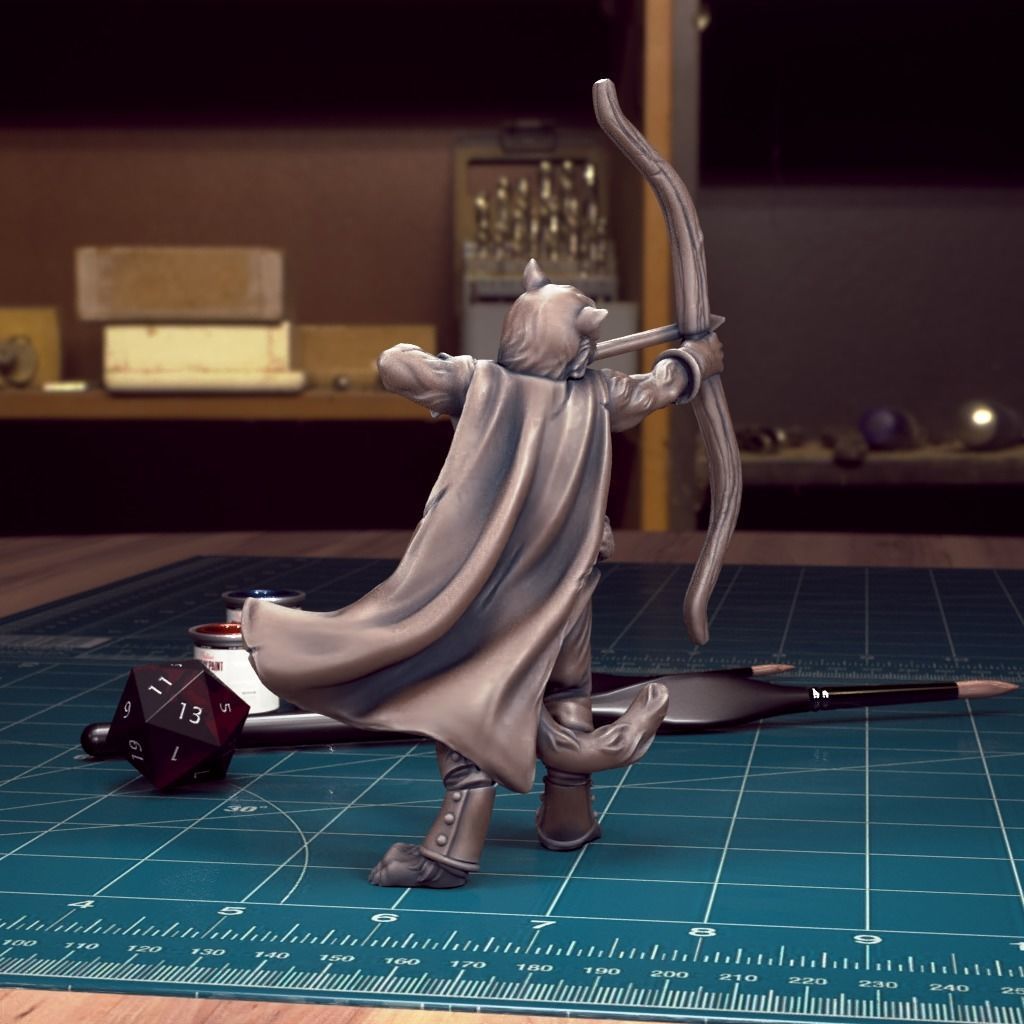 DnD Heroes - Tabaxi Ranger Male - Pre-Supported 3D model 3D printable ...