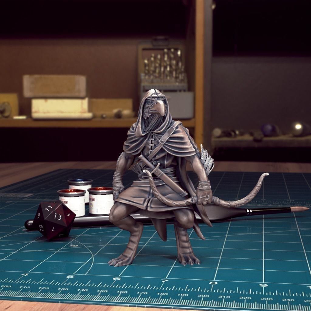 DnD Heroes - Kenku Ranger Male - Pre-Supported 3D model 3D printable ...