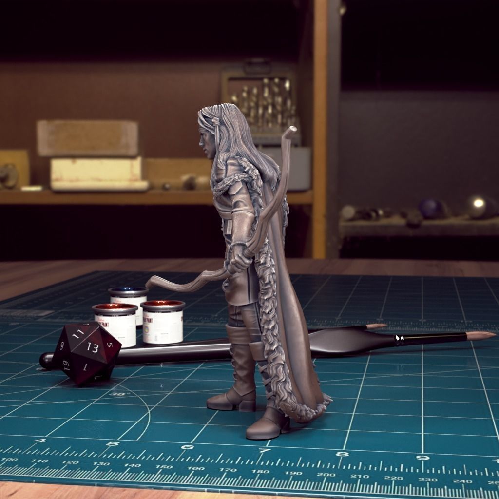 DnD Heroes - Human Ranger Female - Pre-Supported 3D model 3D printable ...