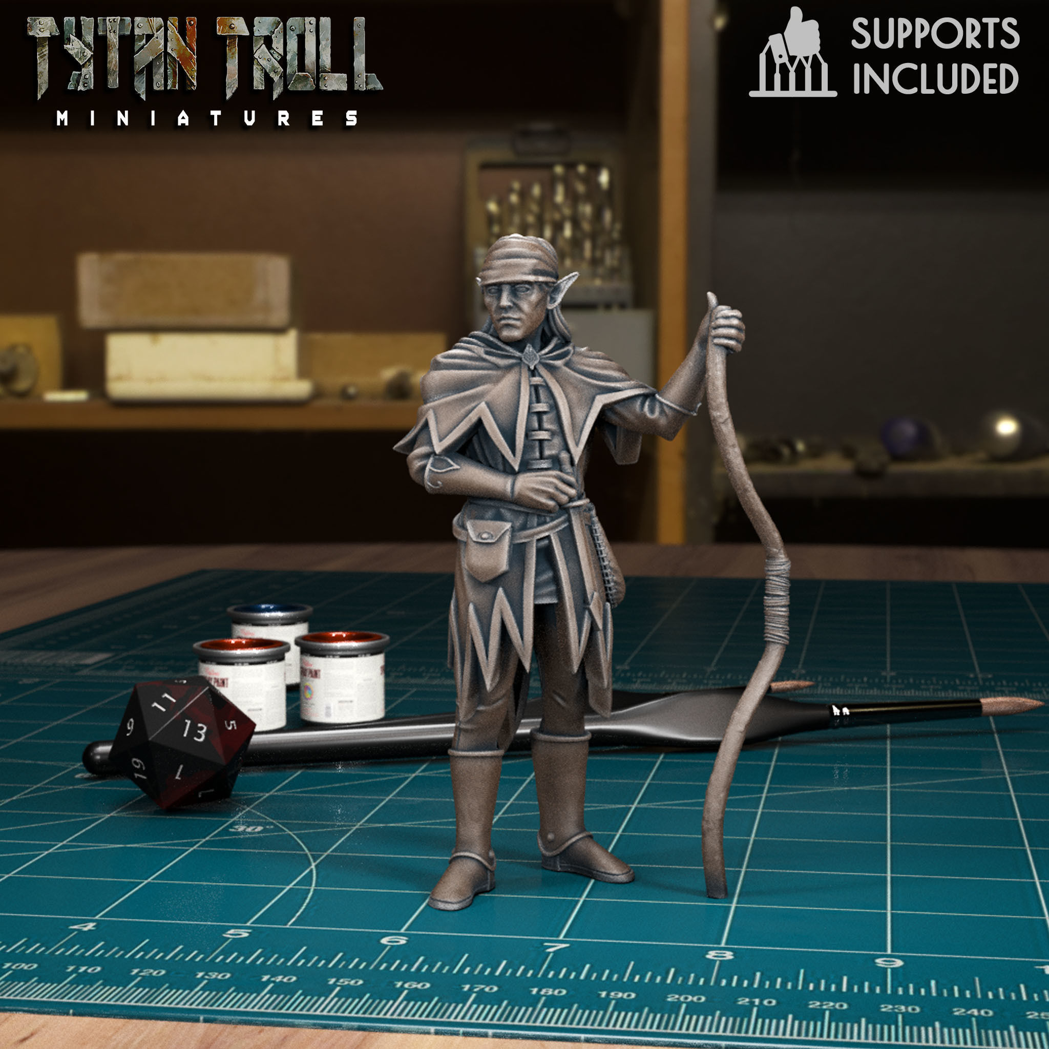DnD Heroes - Elf Ranger Male - Pre-Supported 3D model 3D printable ...
